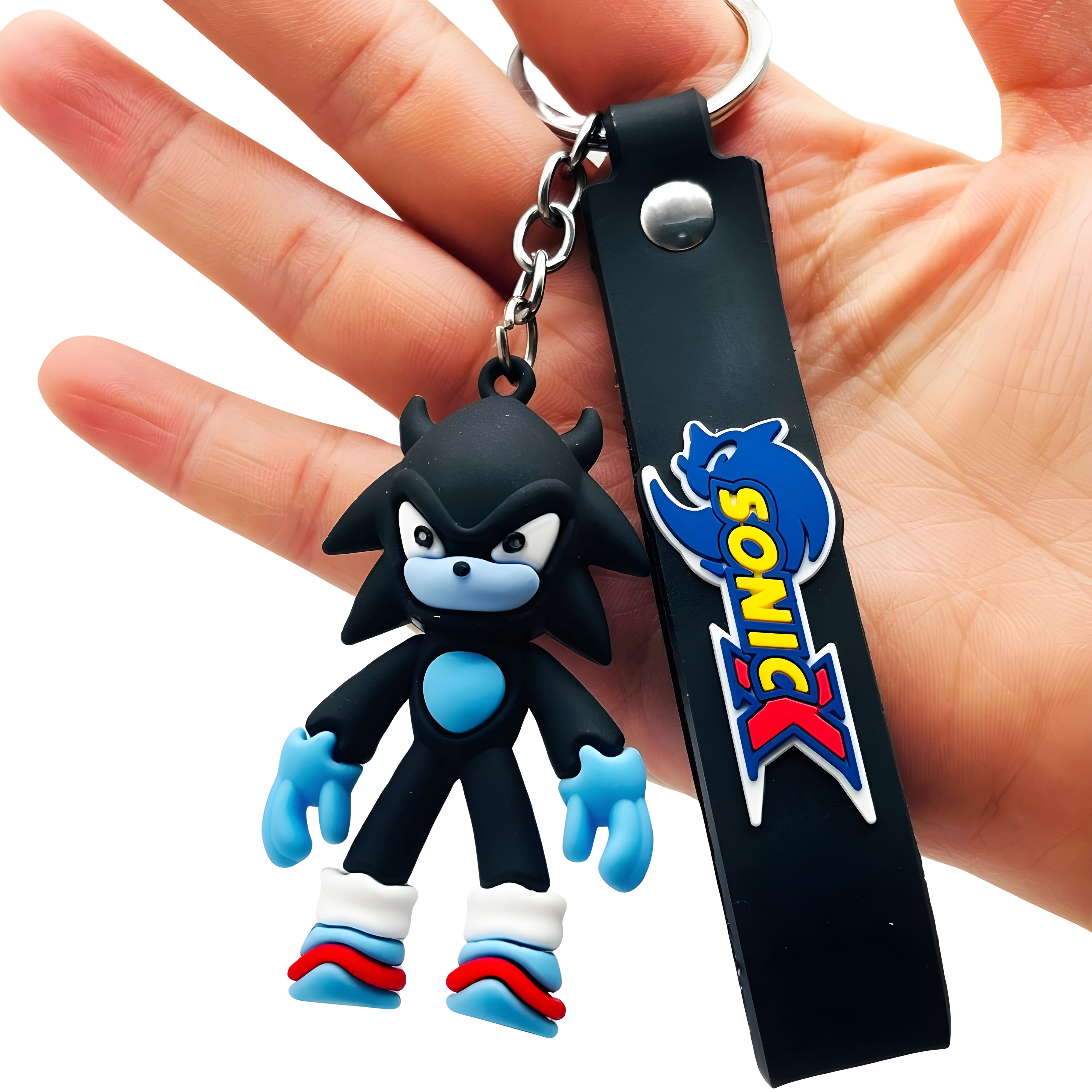 Sonic Heroes Keychain | Sonic the Hedgehog Bag Pendant Key Chain Black ...