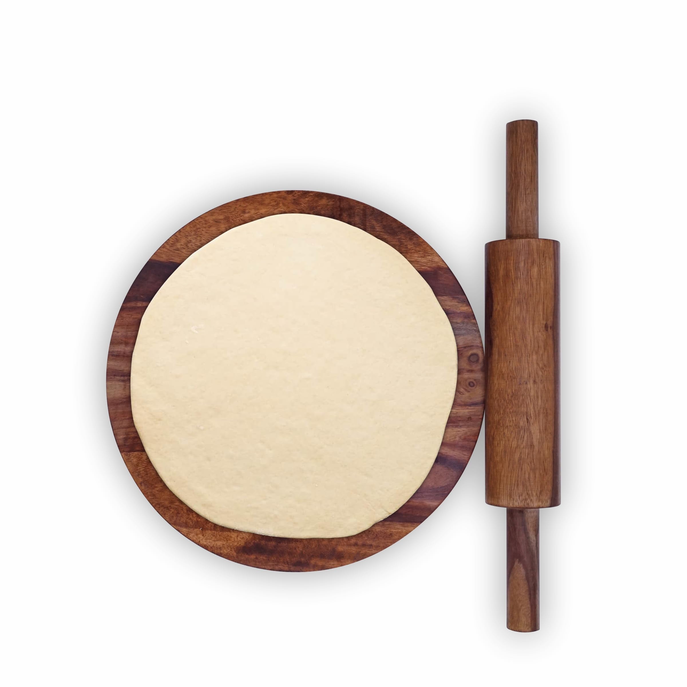 Sonic Kitchenwares Wooden Chakla,Serving Board, Round Chapati Chakla ...