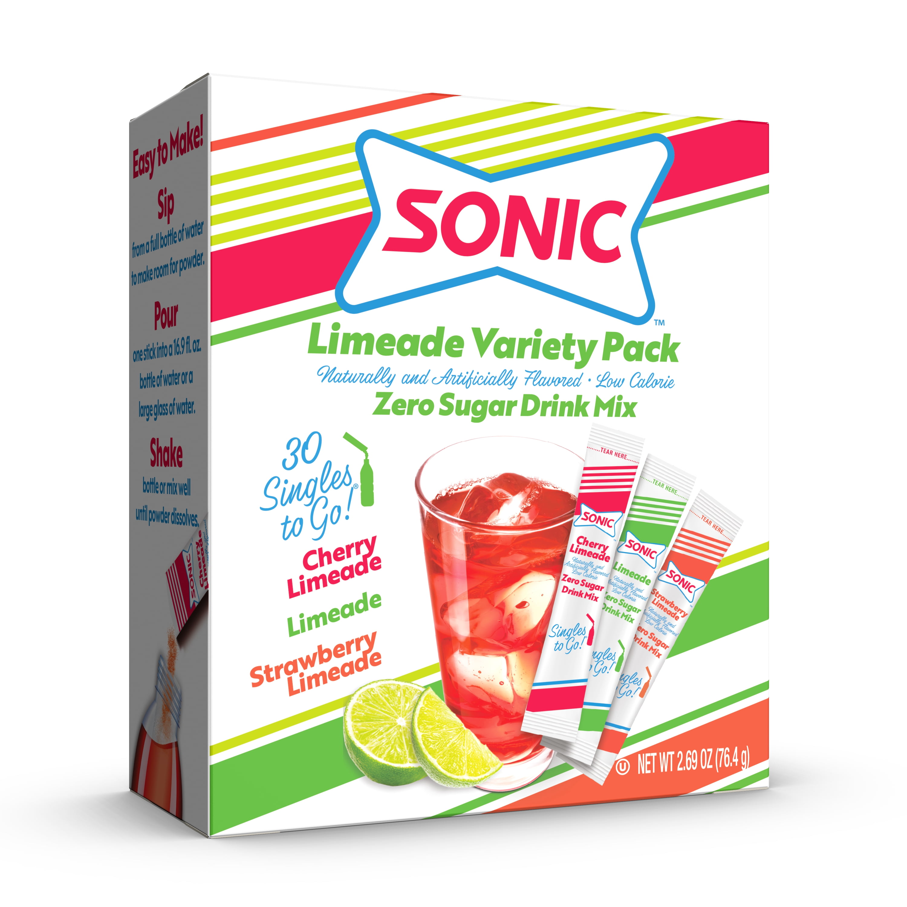 Sonic Limeade Variety Pack, Zero Sugar Drink Mix, 30ct - Walmart.com