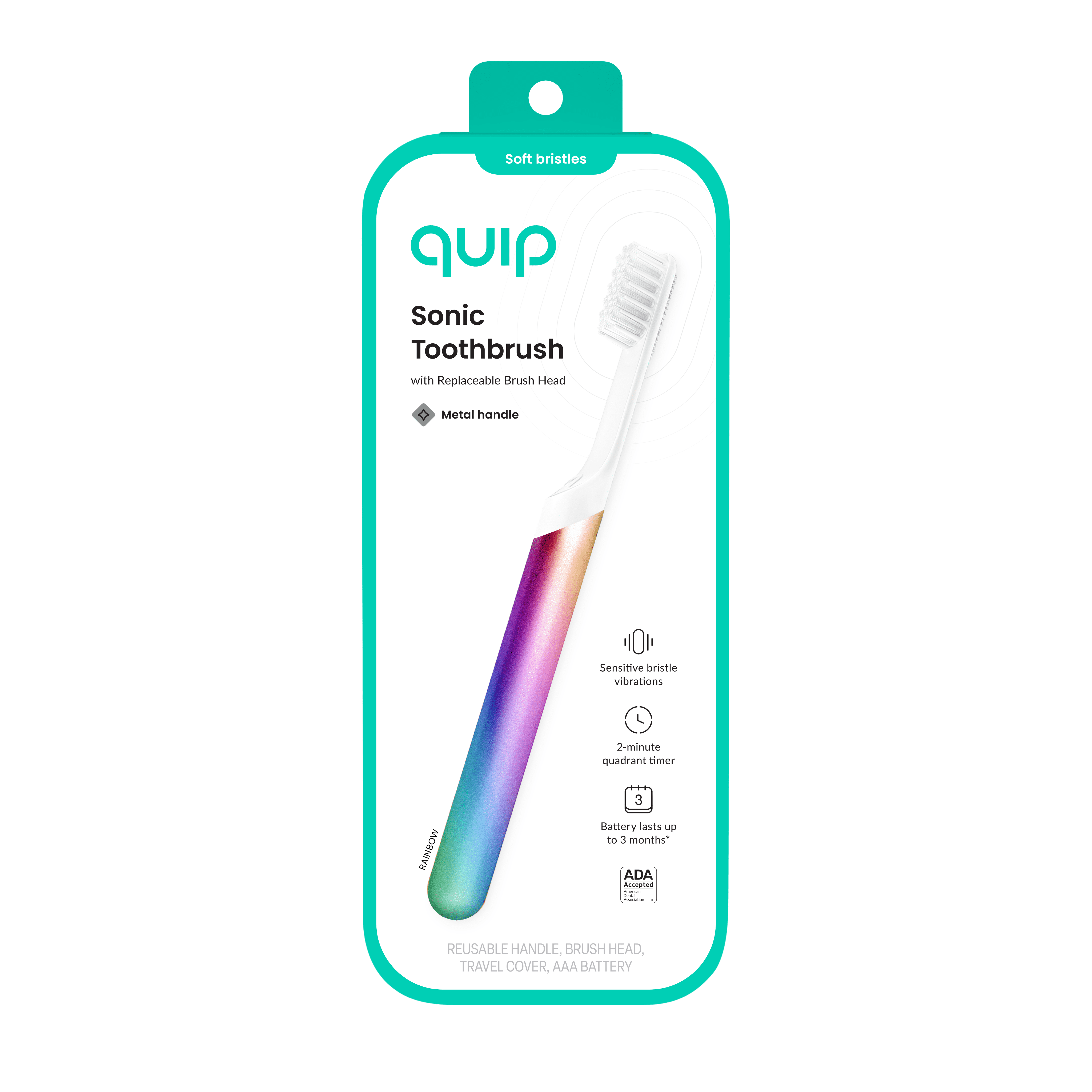 Sonic Metal Toothbrush with Soft Replaceable Brush Head - Special ...