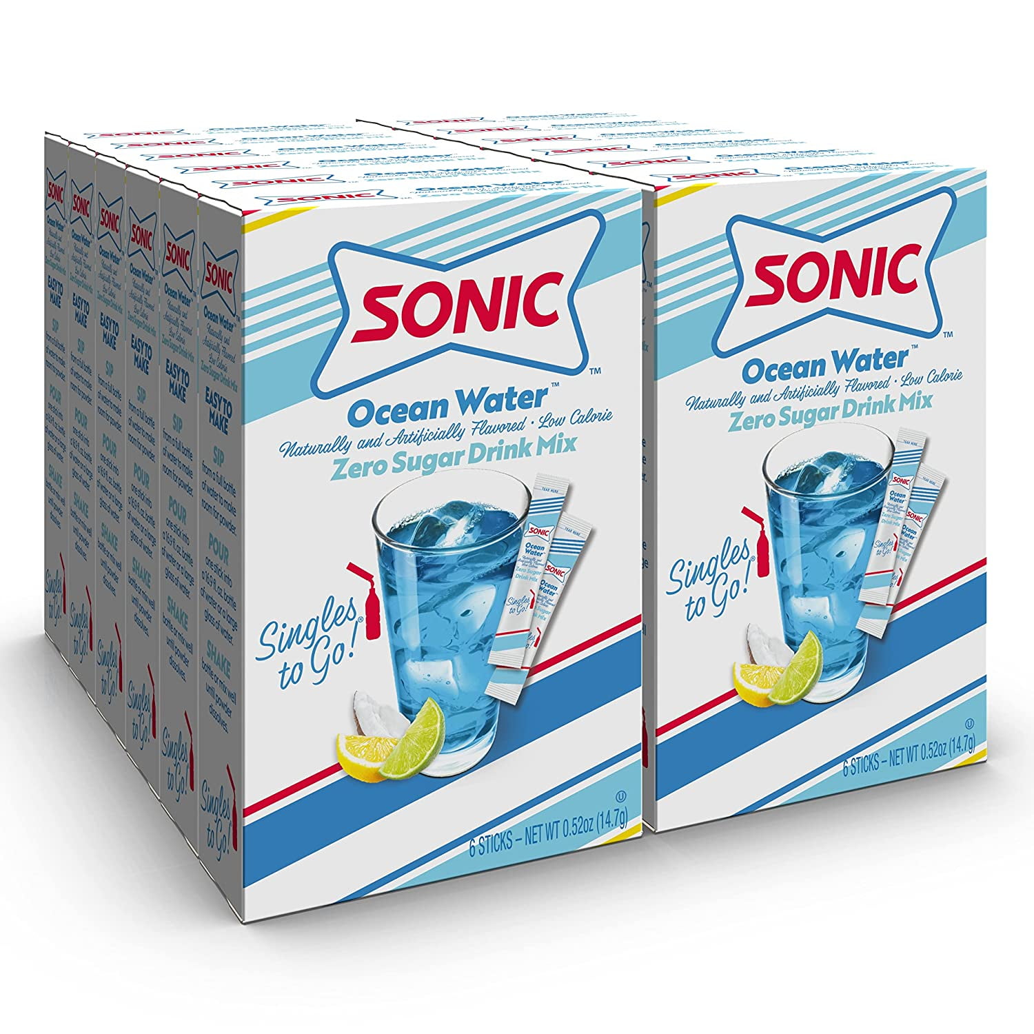 Jel Sert Sonic Ocean Water Powdered Drink Mix, 12 Boxes, 72 Servings ...