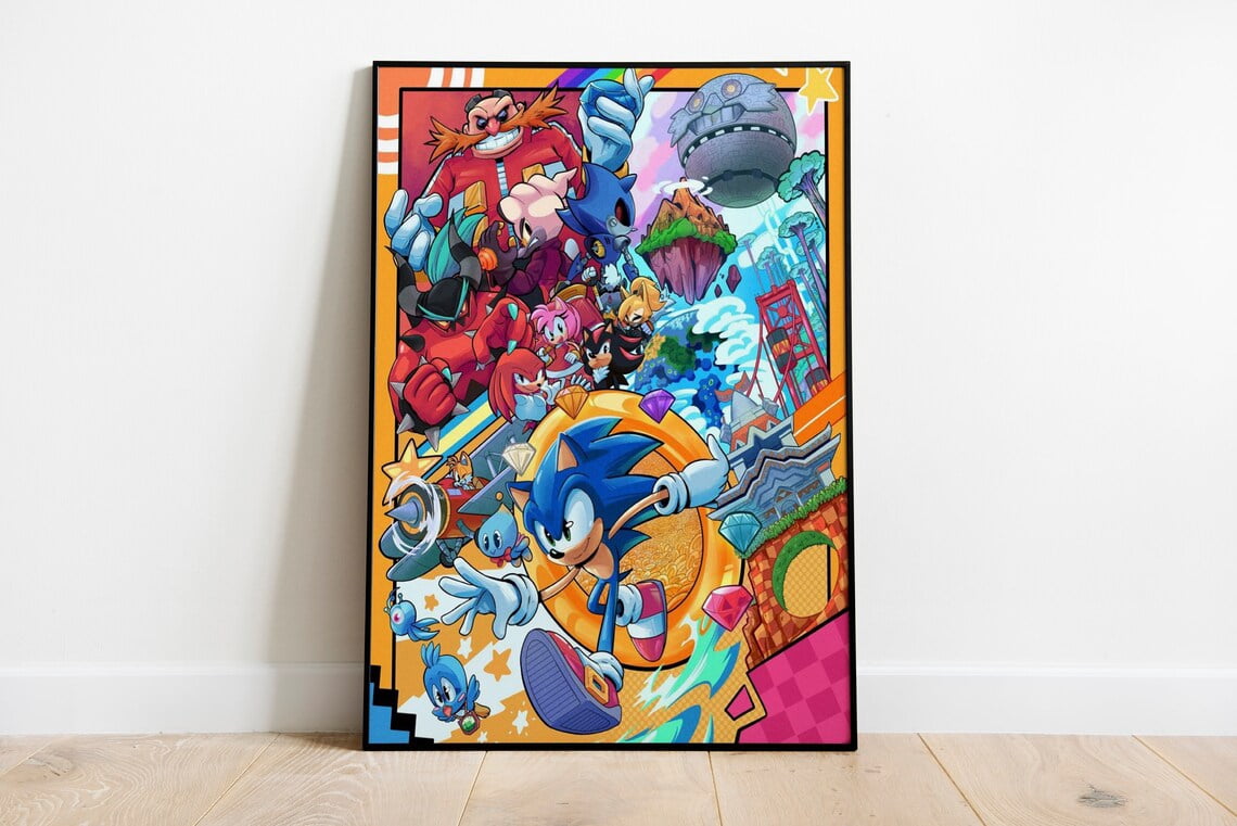 Sonic Poster Print, Gaming Poster, Room Decor, Wall Decor, Gaming Decor ...