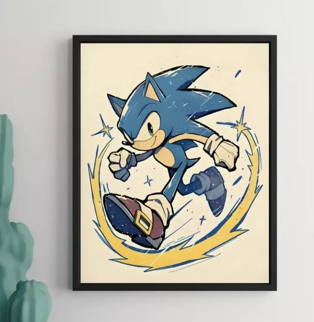 Sonic Poster Retrogaming, Sonic Running, Sonic Poster, Super Smash Bros ...