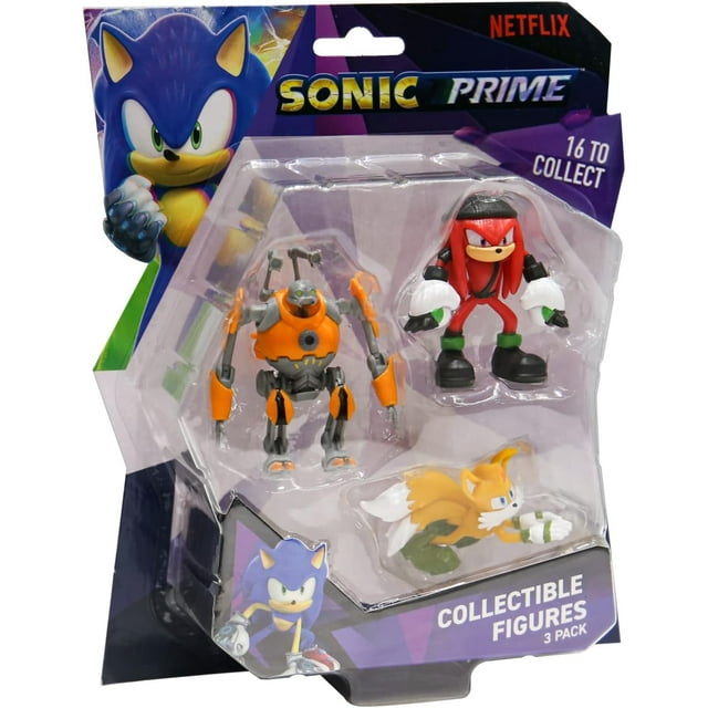 Sonic Prime 3 Pack Collectible Figures Eggforcer, Knucks, & Mangey ...