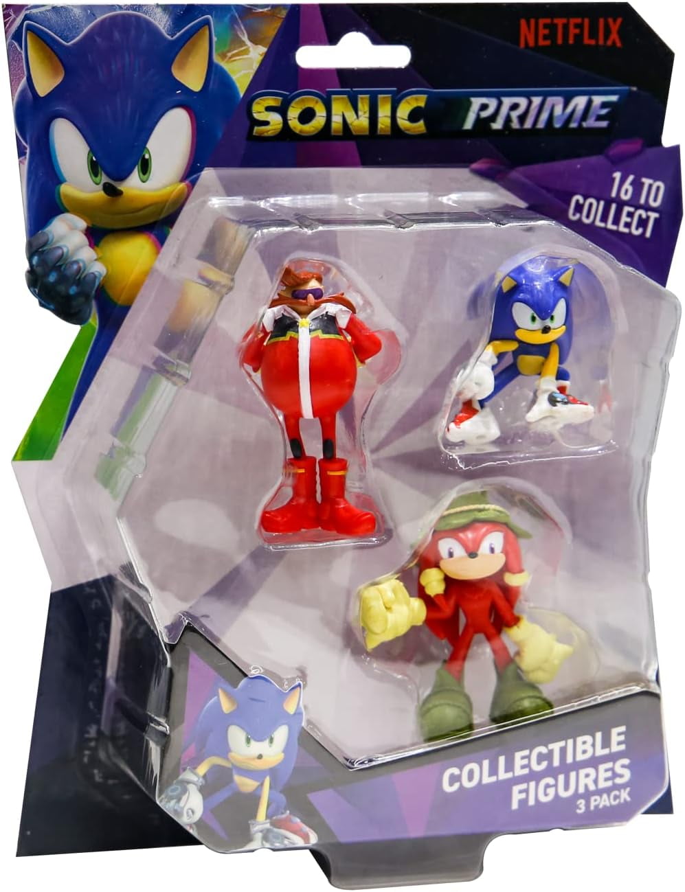 Sonic Prime 3 Pack Collectible Figures Mr. Dr. Eggman, New Yoke City ...