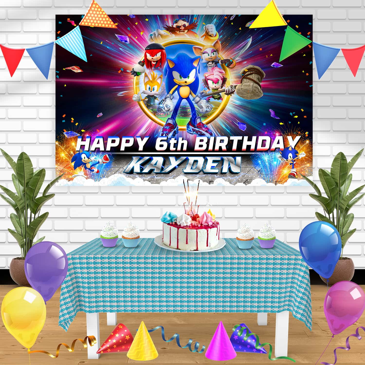 Sonic Prime Netflix Birthday Banner Personalized Party Backdrop ...