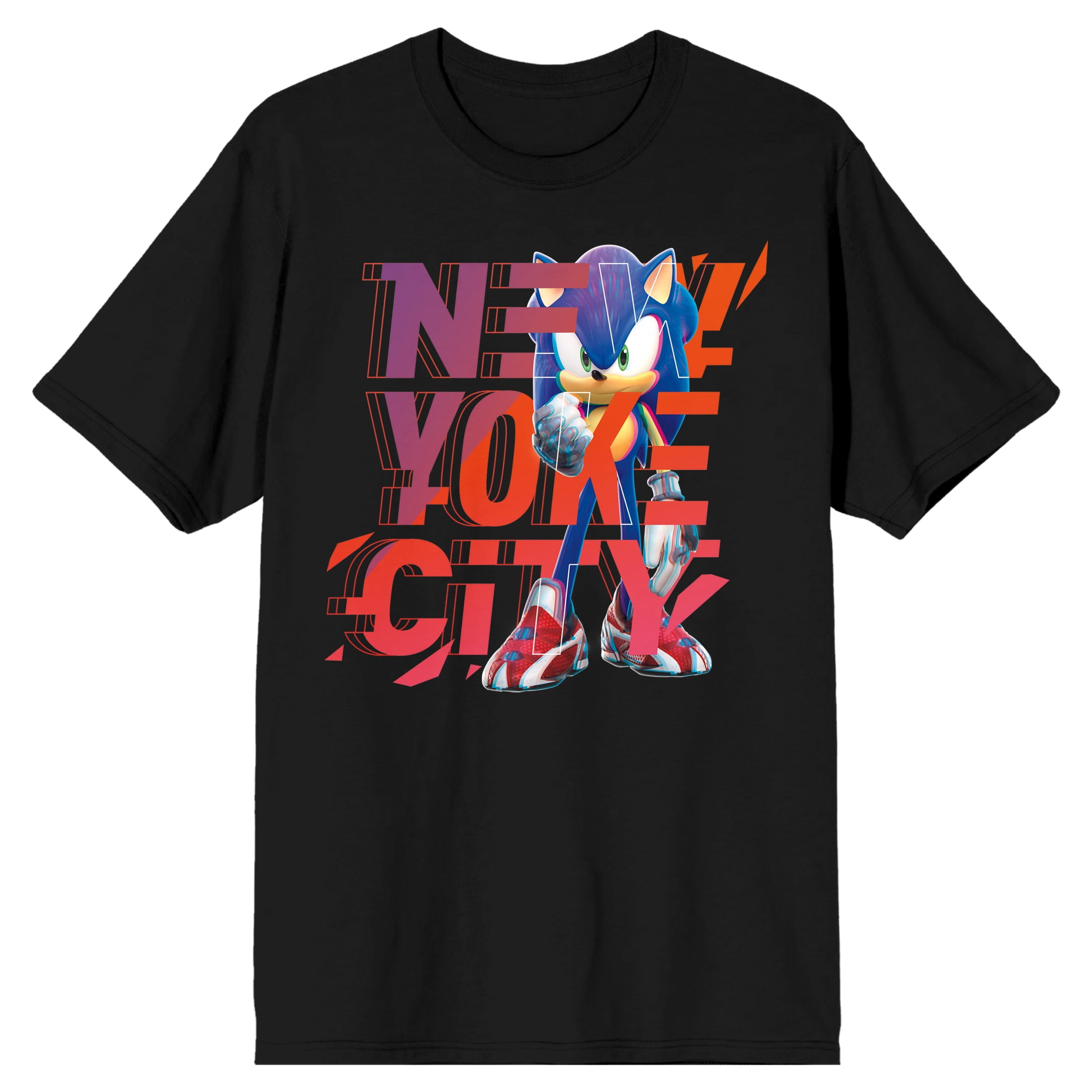 Sonic Prime New Yoke City Crew Neck Short Sleeve Men's Black T-shirt ...