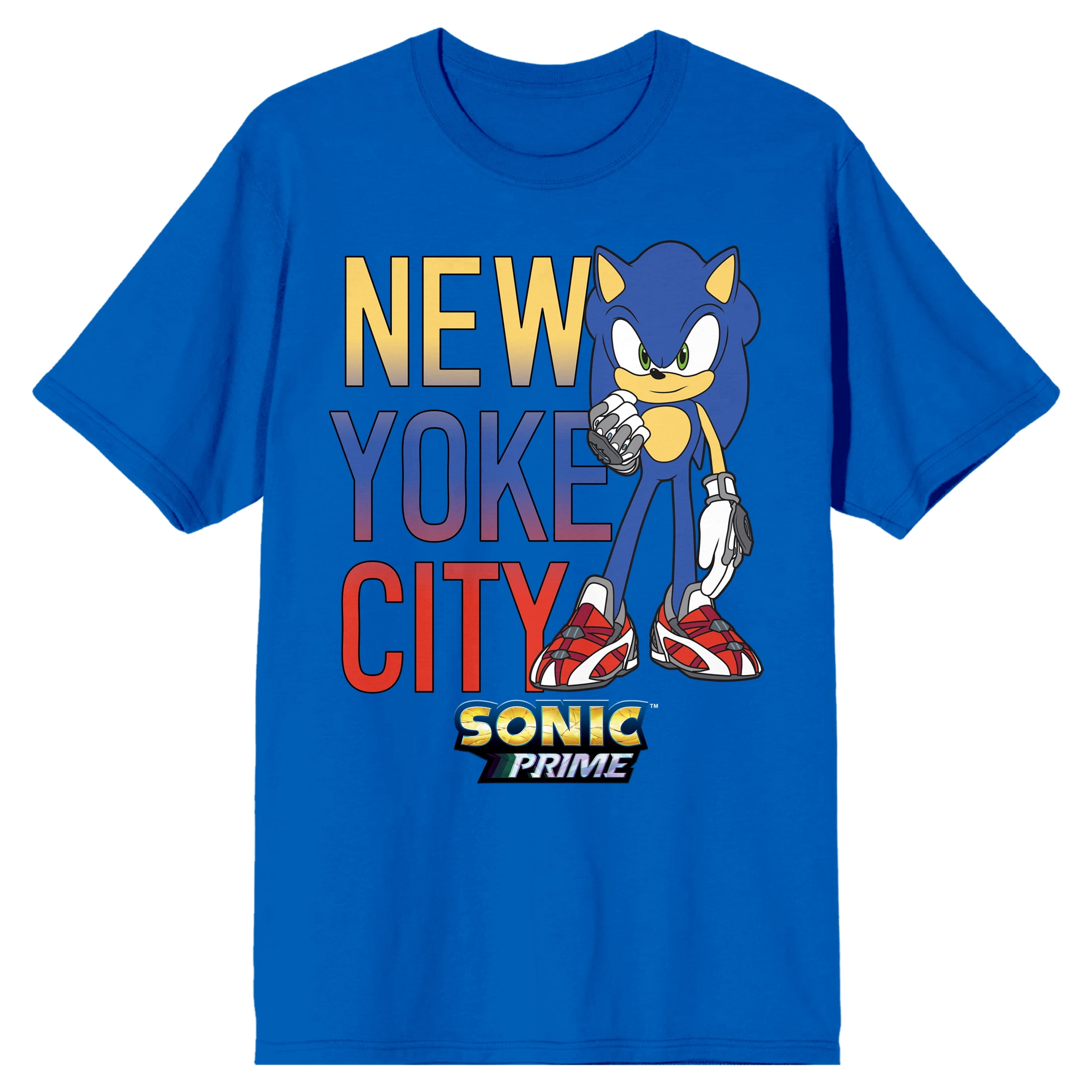 Sonic Prime New Yoke City Crew Neck Short Sleeve Royal Blue Men's T ...