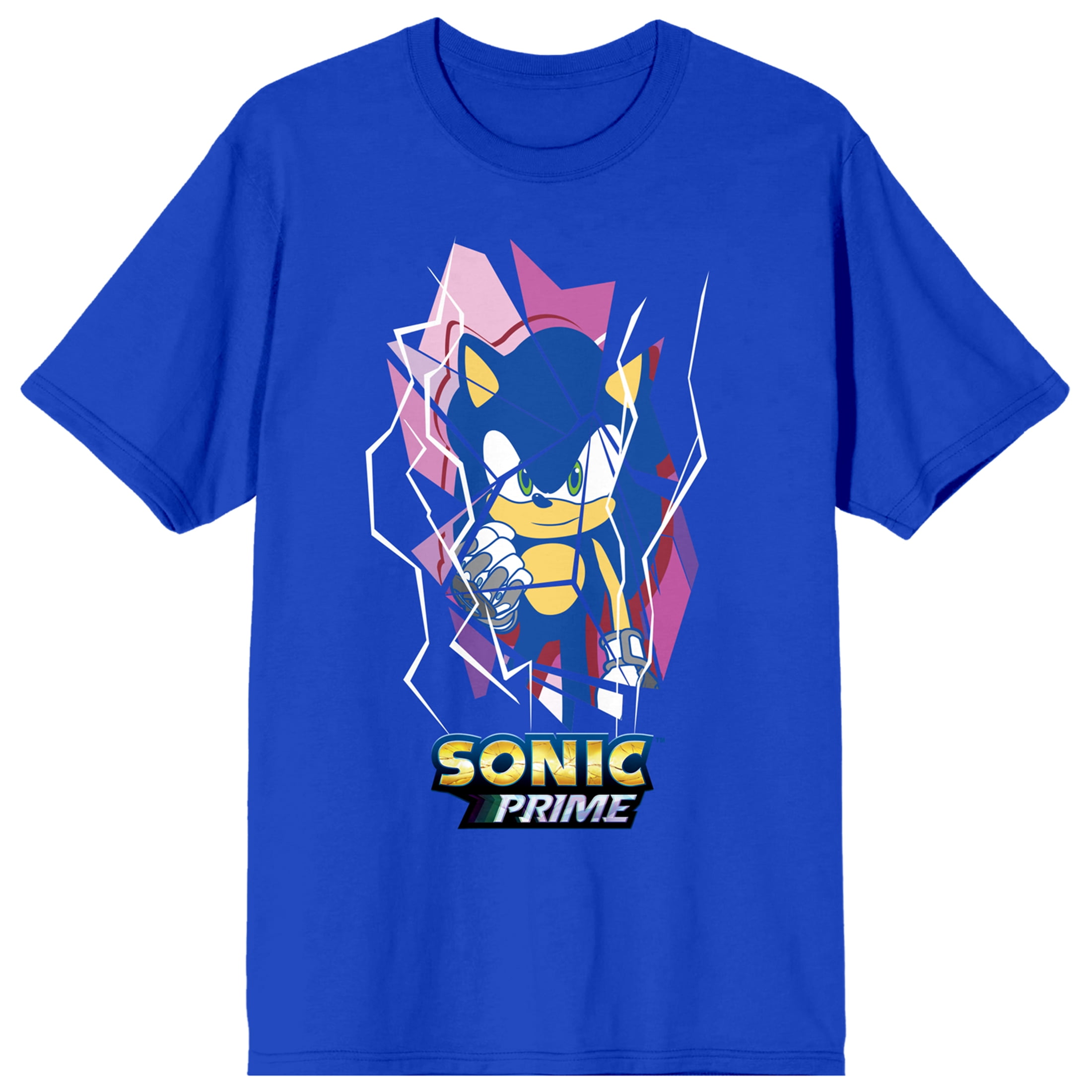 Sonic Prime Sonic Abstract Art Crew Neck Short Sleeve Royal Blue Women ...