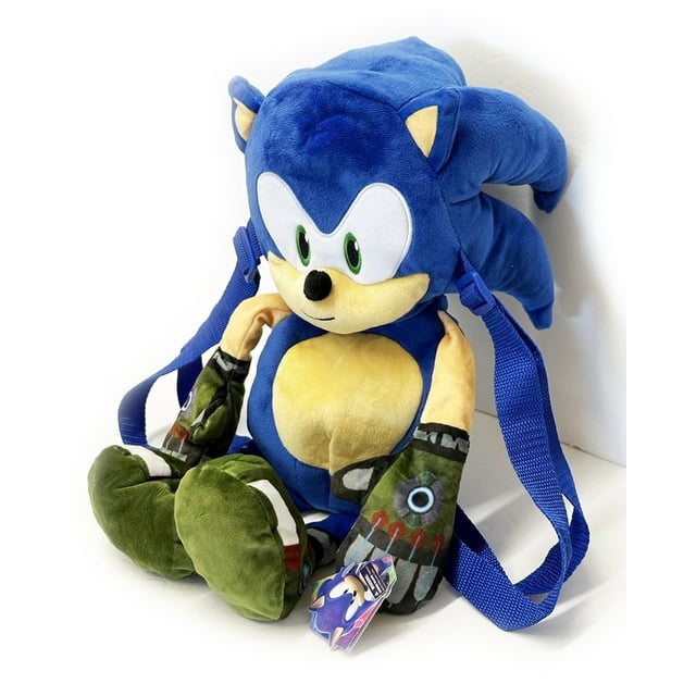 Sonic Prime 17" Plush Backpack, Boscage Maze Design, Soft Bookbag for ...