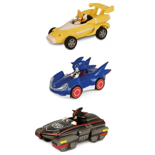 Sonic Hedgehog Pull Back Racers Toy Car Race Set for Kids, 3 Pack with ...