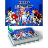 Sonic Retro Style Game Edible Image Cake Topper Personalized Birthday ...