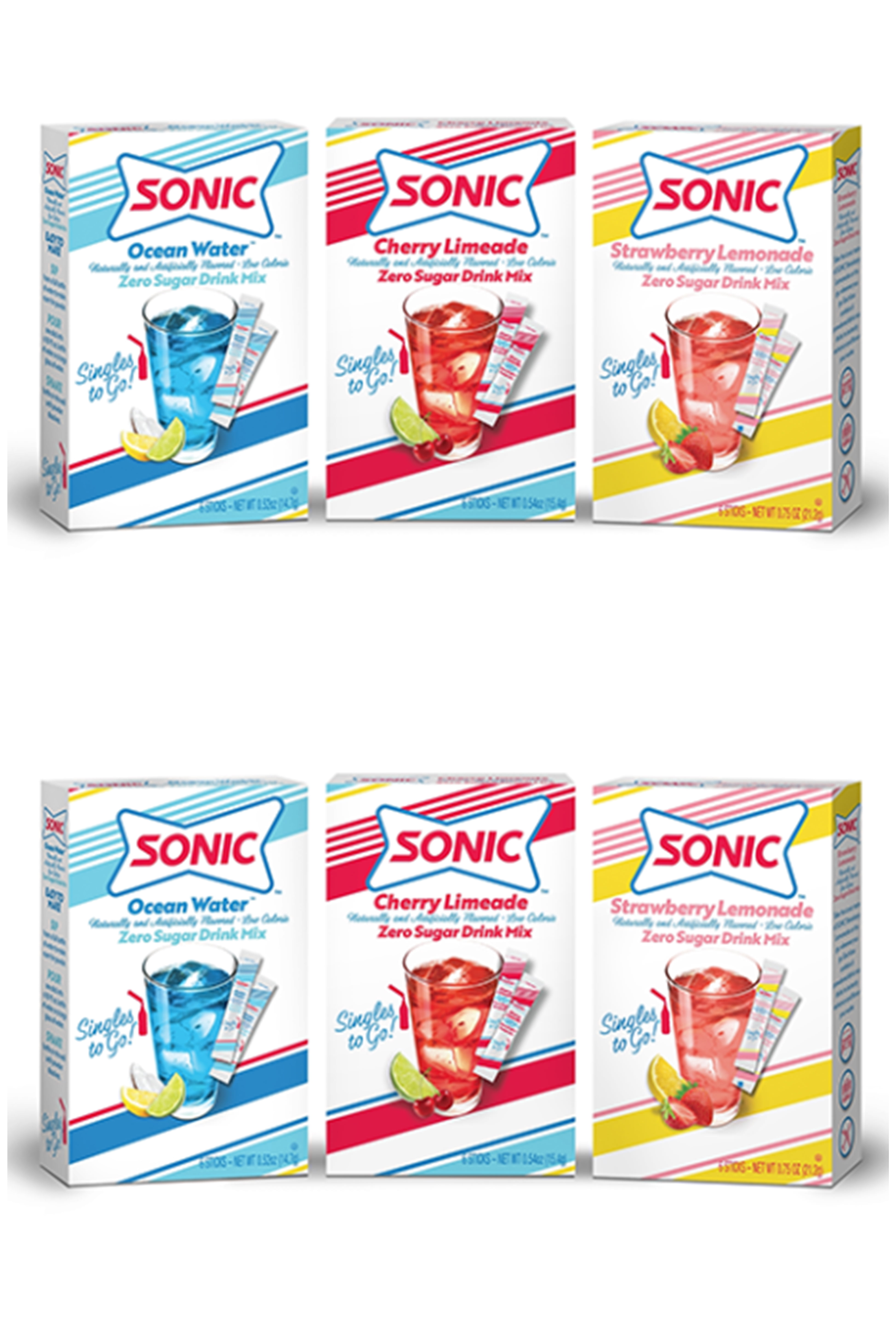 Sonic Singles to Go Variety Pack of 6 - 2 Boxes Each - Cherry Limeade ...