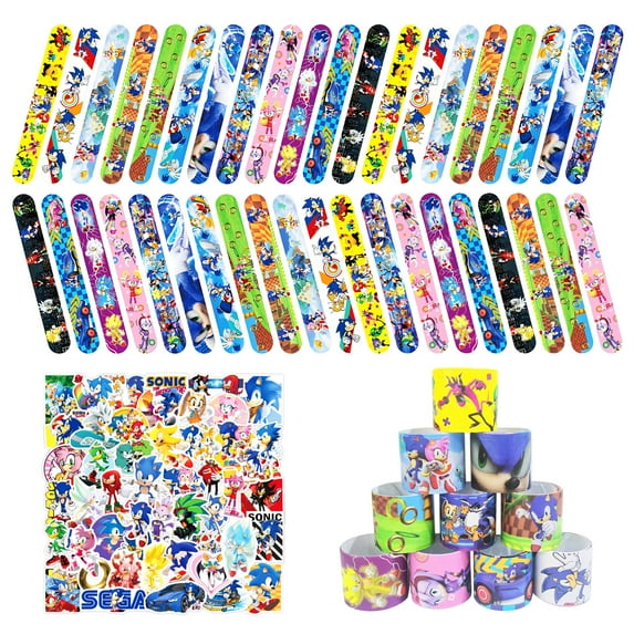 Sonic Slap Bracelet Set, Sonic Bracelets & Sonic Stickers - Sonic ...
