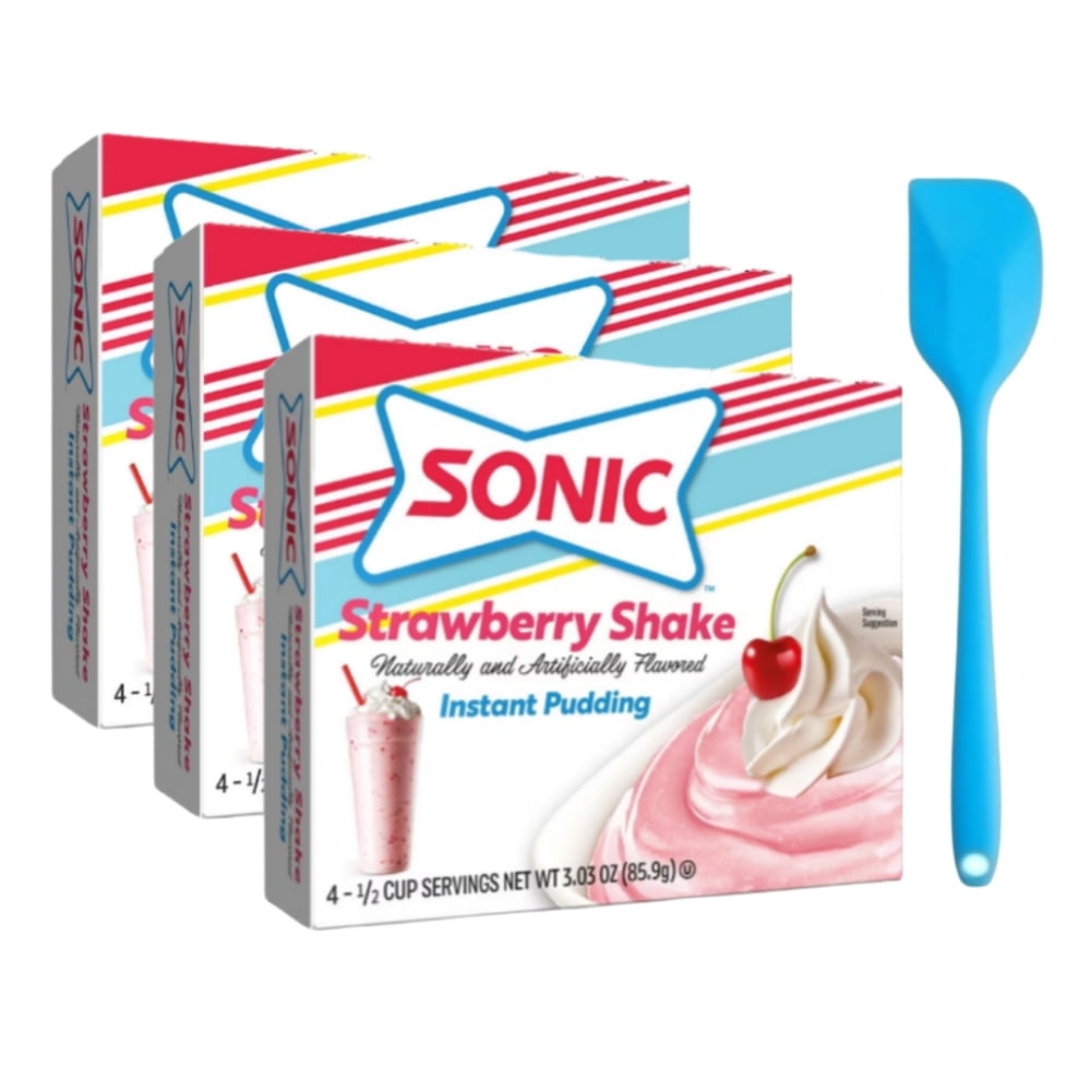 Sonic Strawberry Shake Instant Pudding Mix, 4 Servings, 3.03 oz, 3 Pack ...