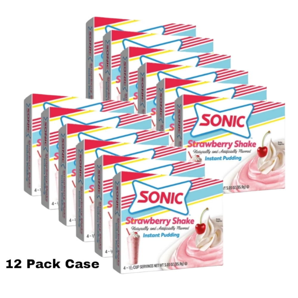 Sonic Strawberry Shake Instant Pudding Mix, 4 Servings, 3.03 oz Box ...
