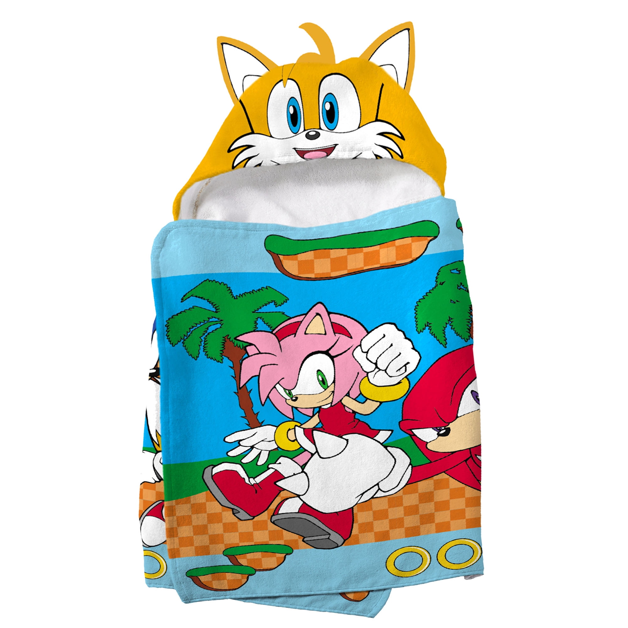 Sonic Tails Kids Bath Hooded Towel, Cotton, Sega - Walmart.com