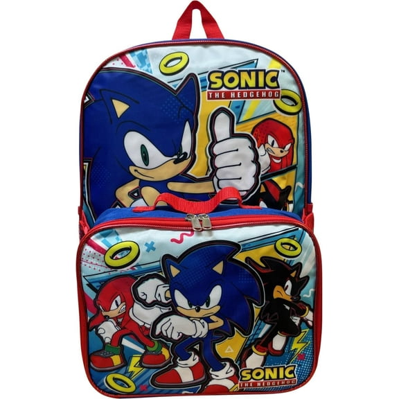 Sonic The Hedgehog Backpack Set with Lunch Bag Pencil Case and Water ...