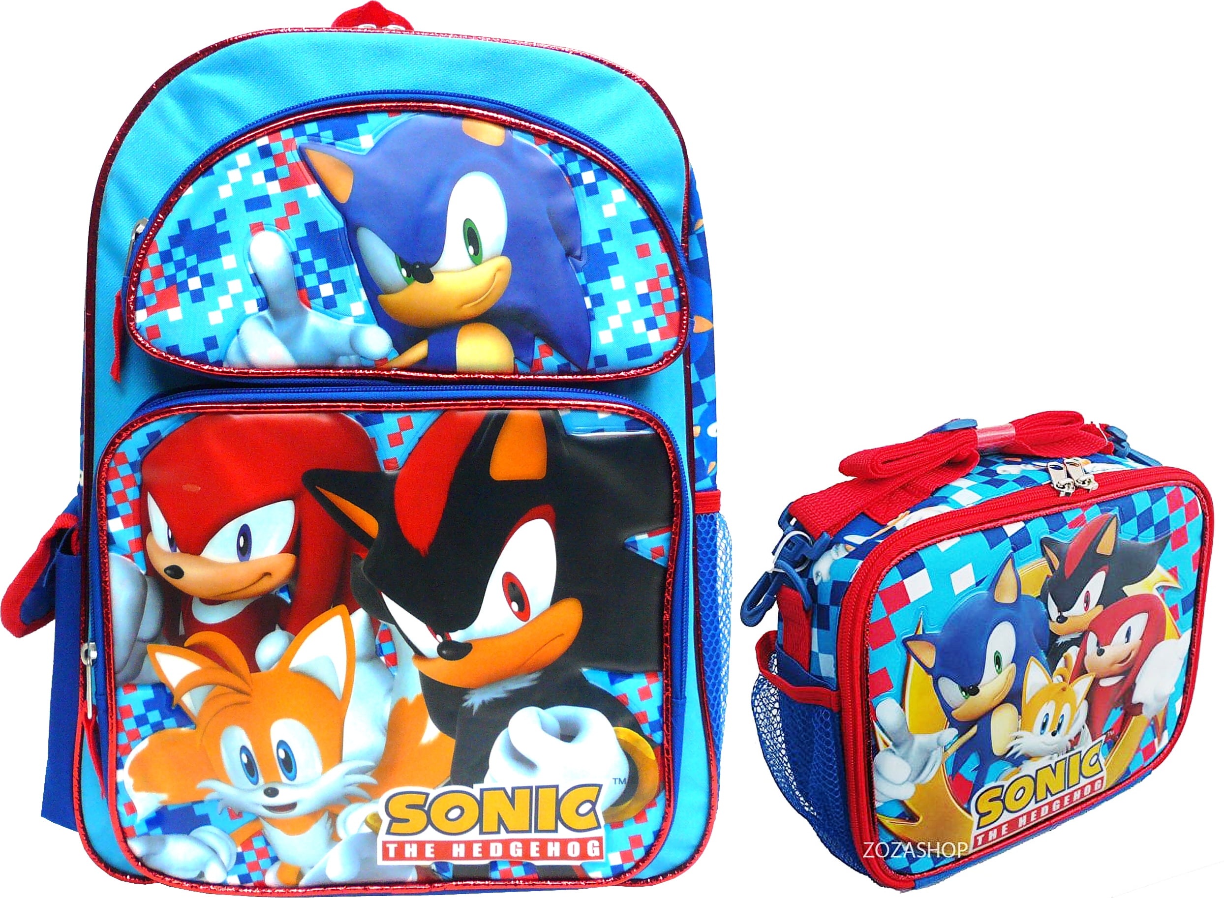 Sonic The Hedgehog 16" Large School Backpack with Lunch Bag - Walmart.com