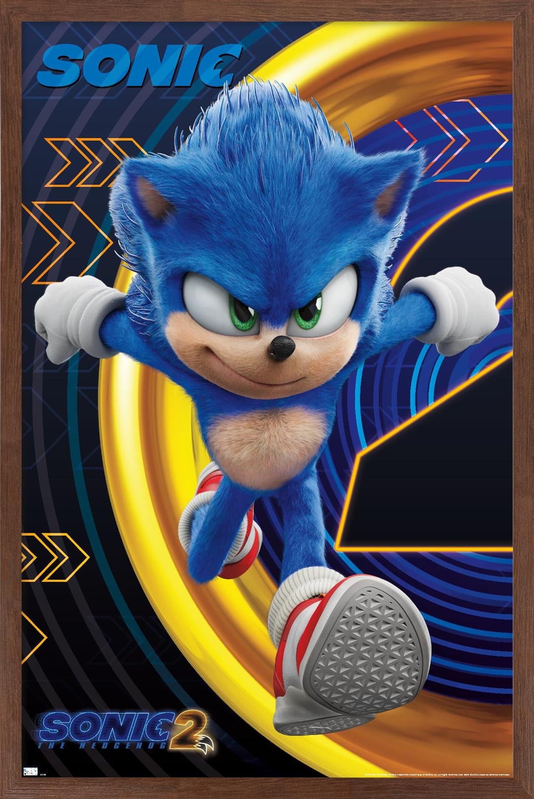 Sonic The Hedgehog 2 - Sonic Wall Poster, 22.375" x 34" Framed ...