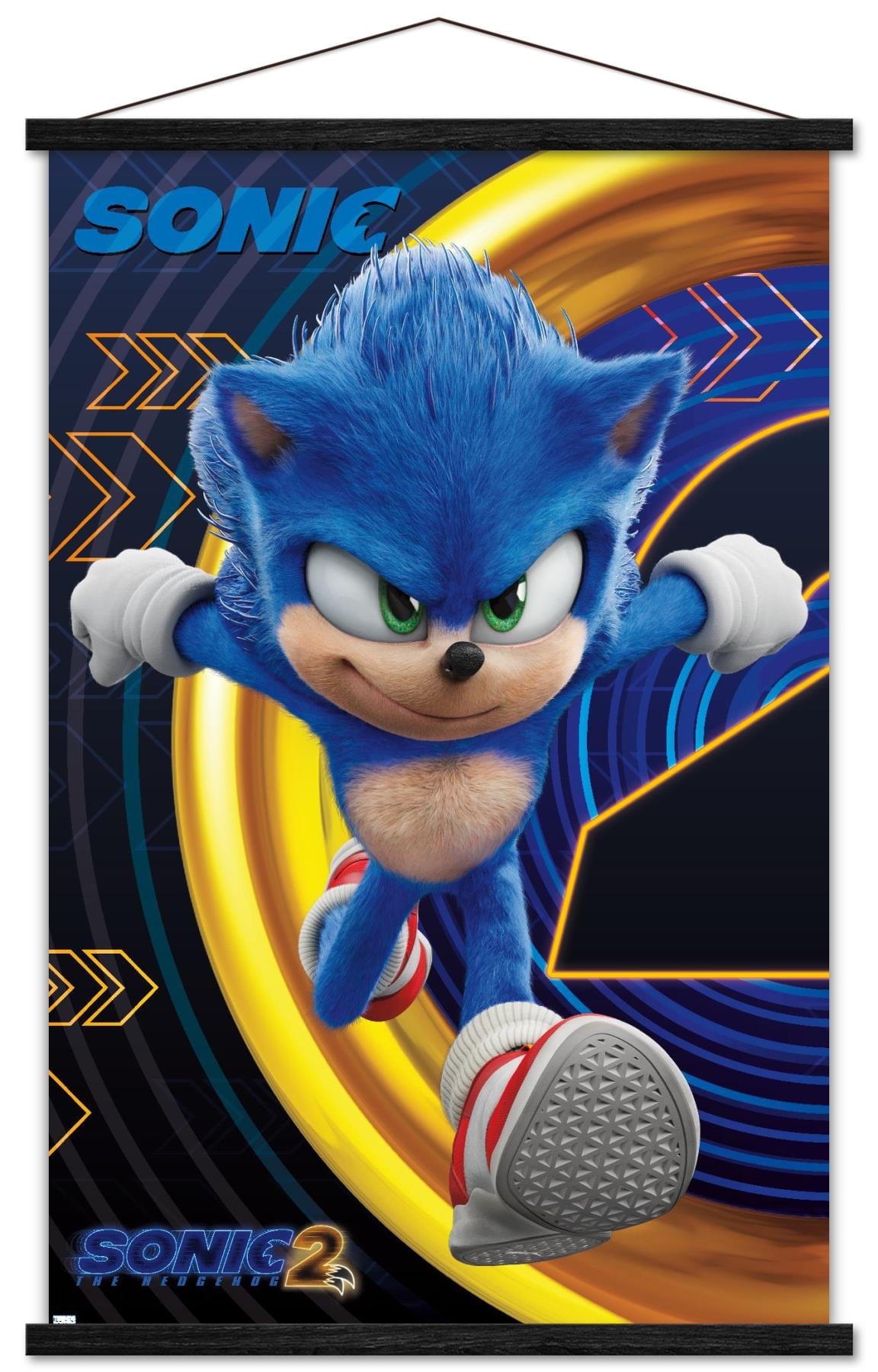 Sonic The Hedgehog 2 - Sonic Wall Poster with Magnetic Frame, 22.38 x ...