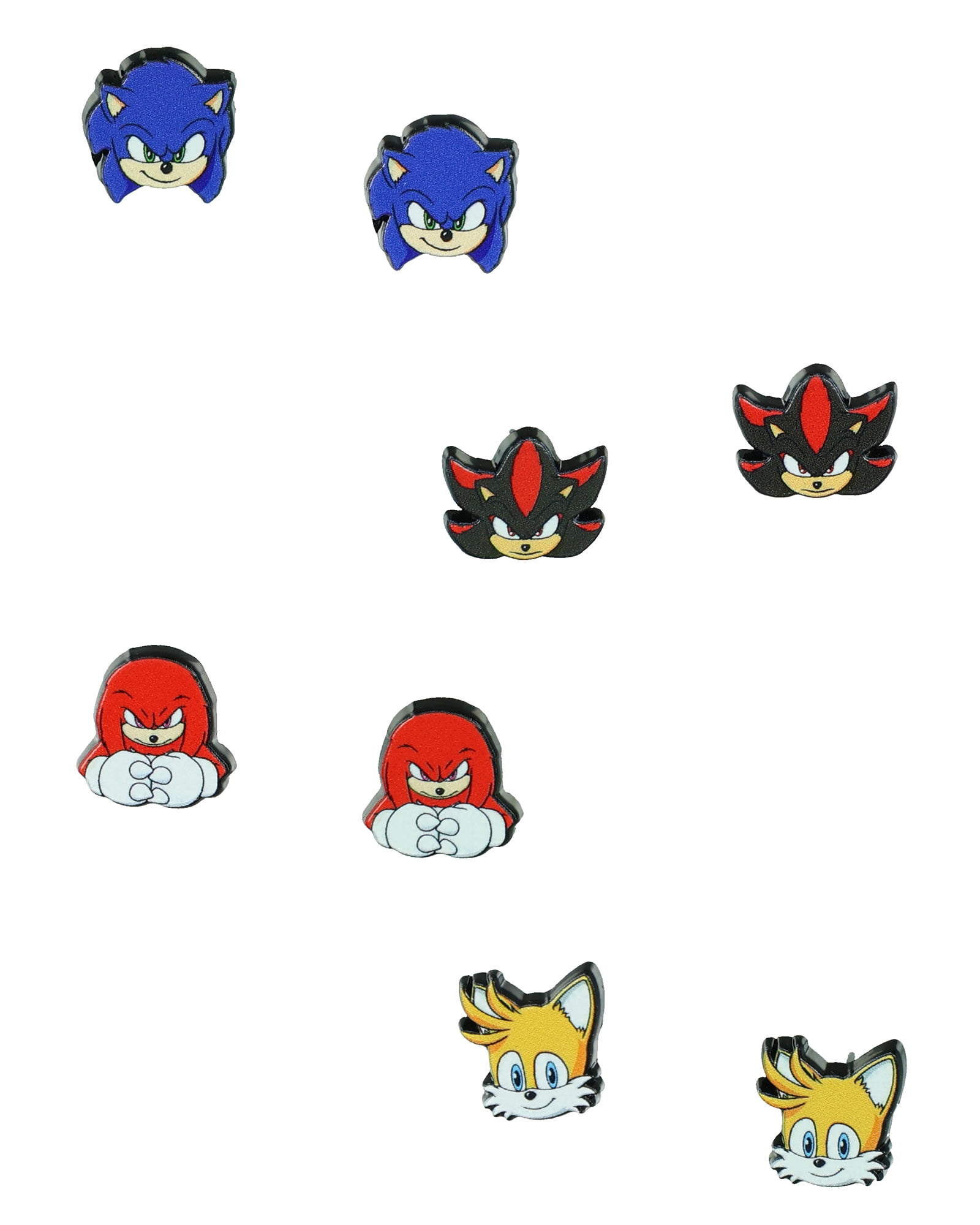 Sonic The Hedgehog 3 Earrings 4-Pair Character Design Stud Jewelry ...