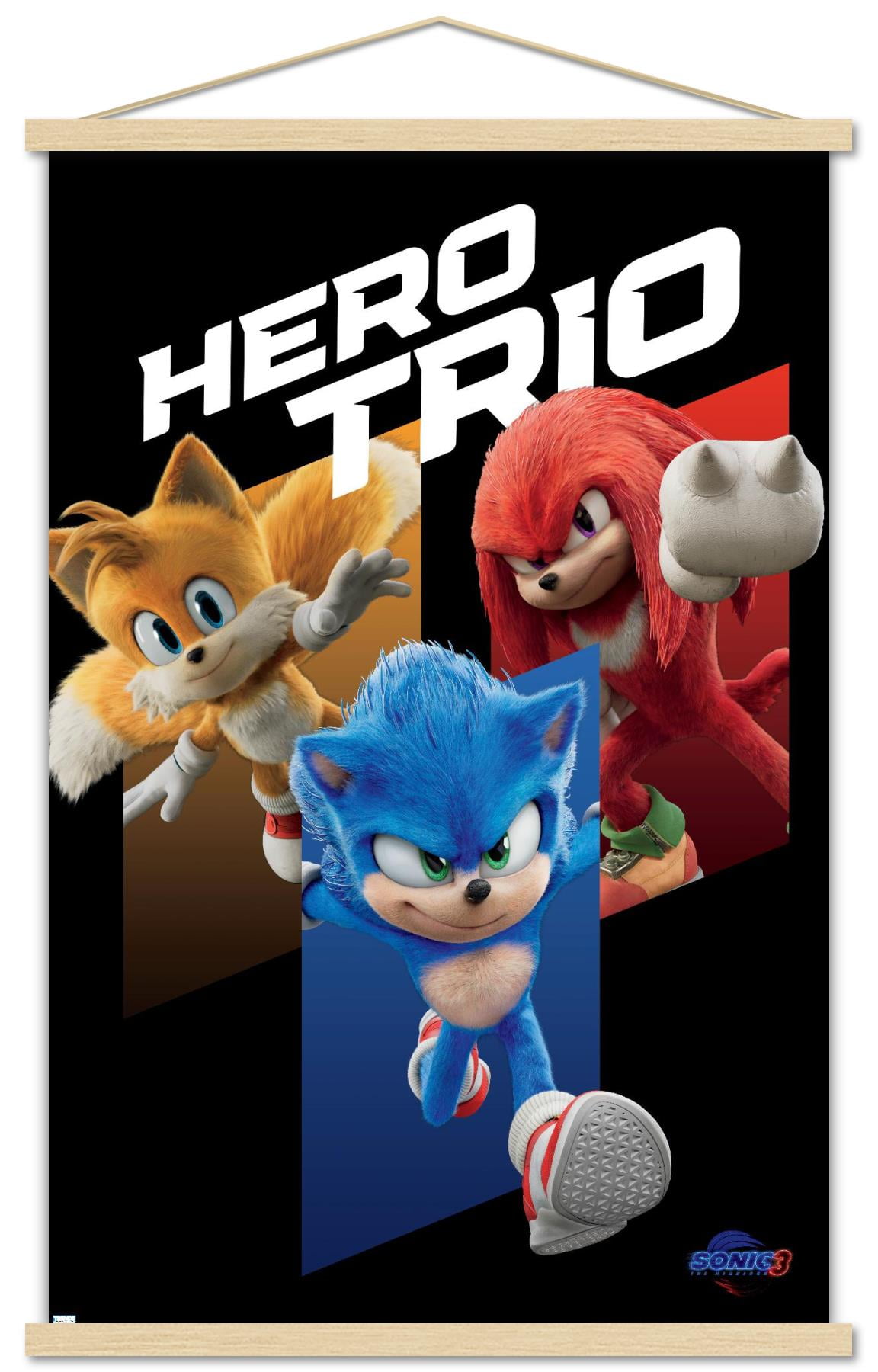 Sonic The Hedgehog 3 - Hero Trio Wall Poster with Magnetic Frame, 22. ...