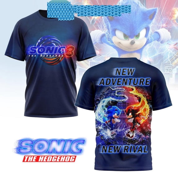 Sonic The Hedgehog 3 New Adventure New Rival Hoodie T-Shirt - Walmart.com