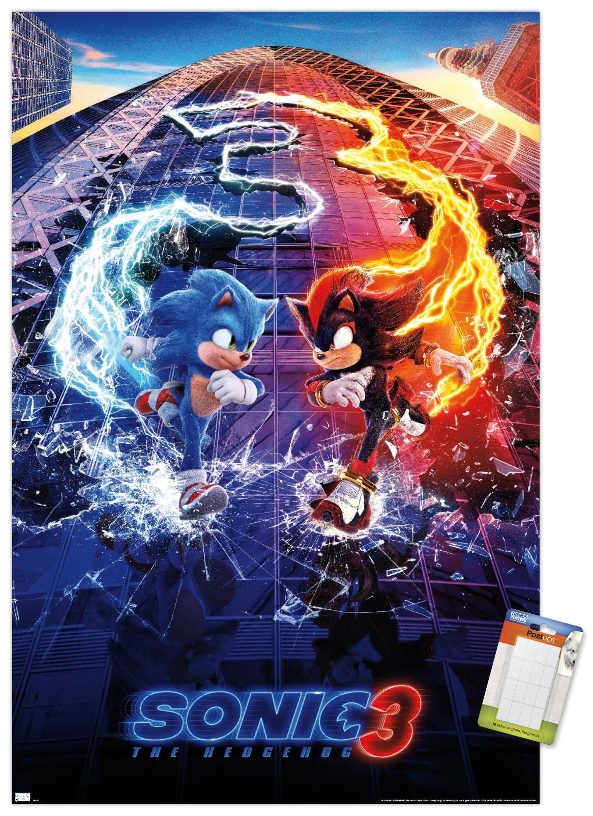 Sonic The Hedgehog 3 - One Sheet Wall Poster, 22.375" x 34" - Walmart.com