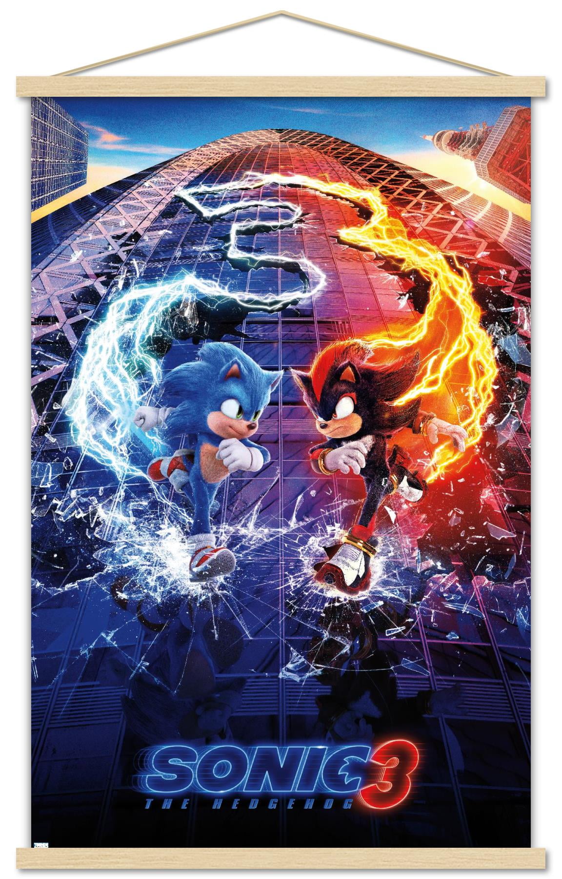 Sonic The Hedgehog 3 - One Sheet Wall Poster with Magnetic Frame, 22. ...