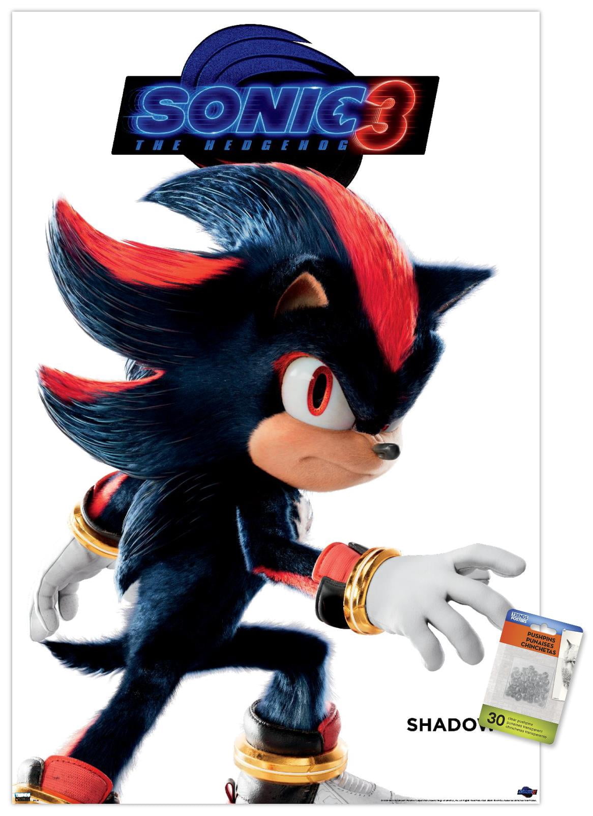 Sonic The Hedgehog 3 - Shadow Feature Series Wall Poster with Push Pins ...