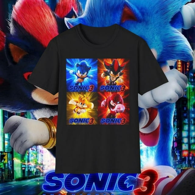 Sonic The Hedgehog 3 Shadow Tails Knuckles Unisex Tshirt - Walmart.com
