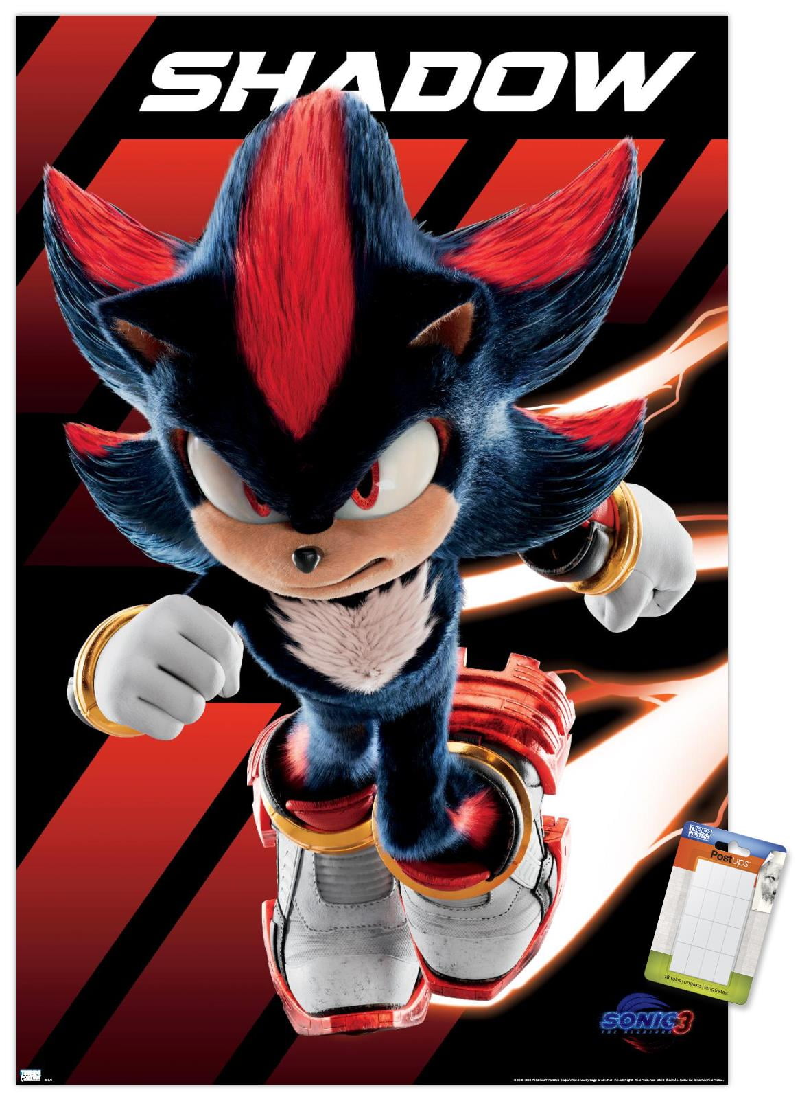 Sonic The Hedgehog 3 - Shadow Wall Poster, 22.375" x 34" - Walmart.com