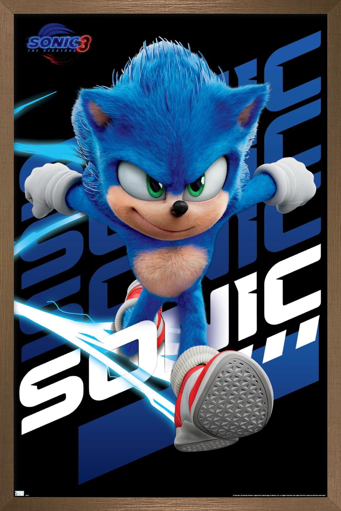 Sonic The Hedgehog 3 - Sonic Wall Poster, 22.375" x 34" Framed ...