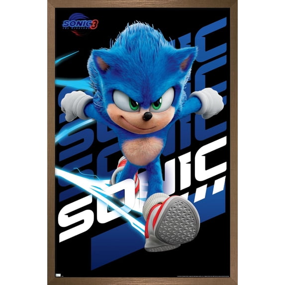 Sonic The Hedgehog 3 - Sonic Wall Poster, 22.375" x 34" Framed ...
