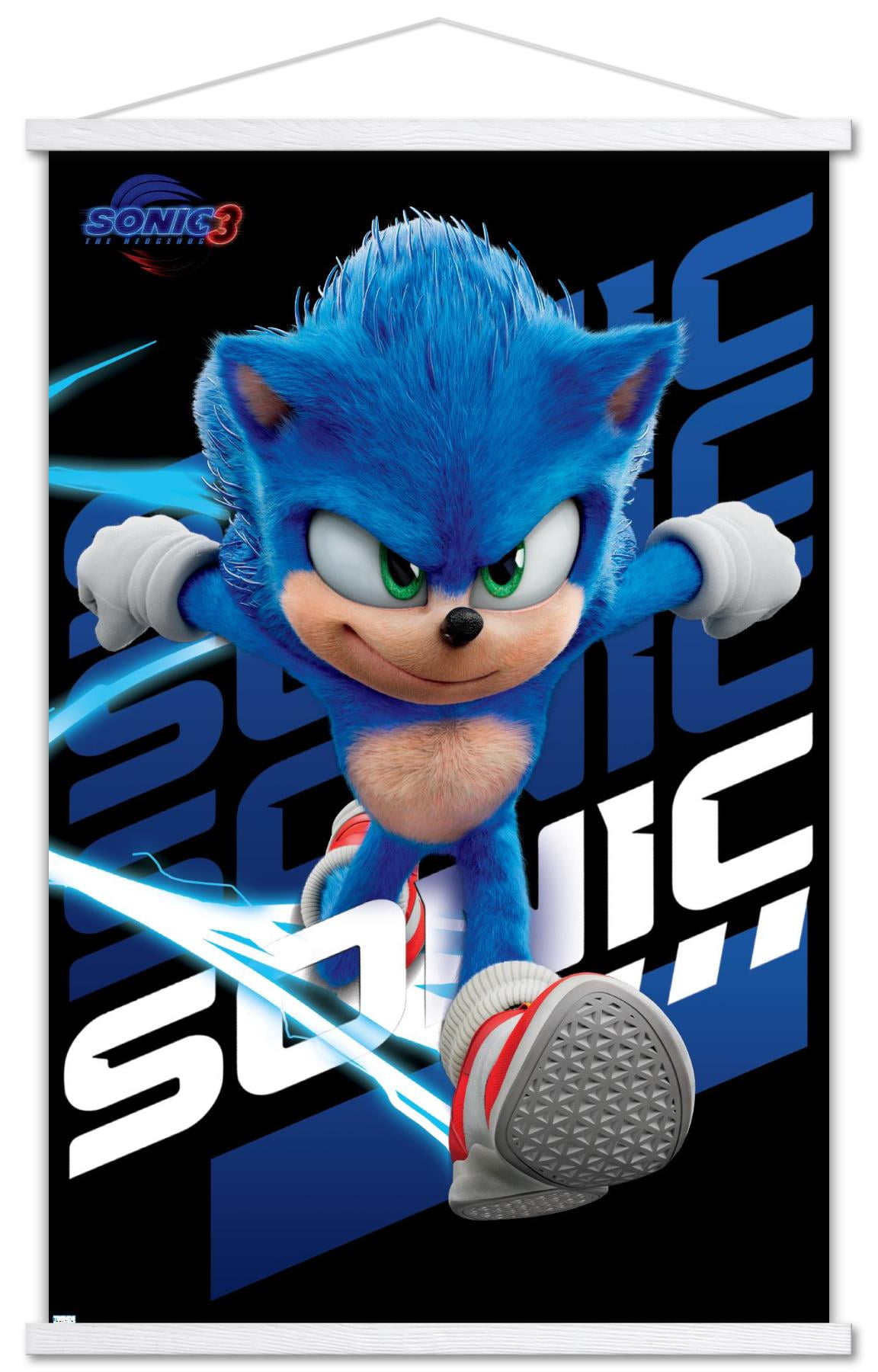 Sonic The Hedgehog 3 - Sonic Wall Poster with Magnetic Frame, 22.375" x ...