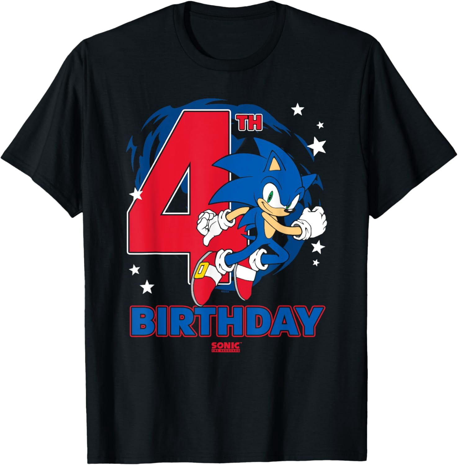 Sonic The Hedgehog 4Th Birthday Epic Sonic Big Chest Logo T-Shirt ...