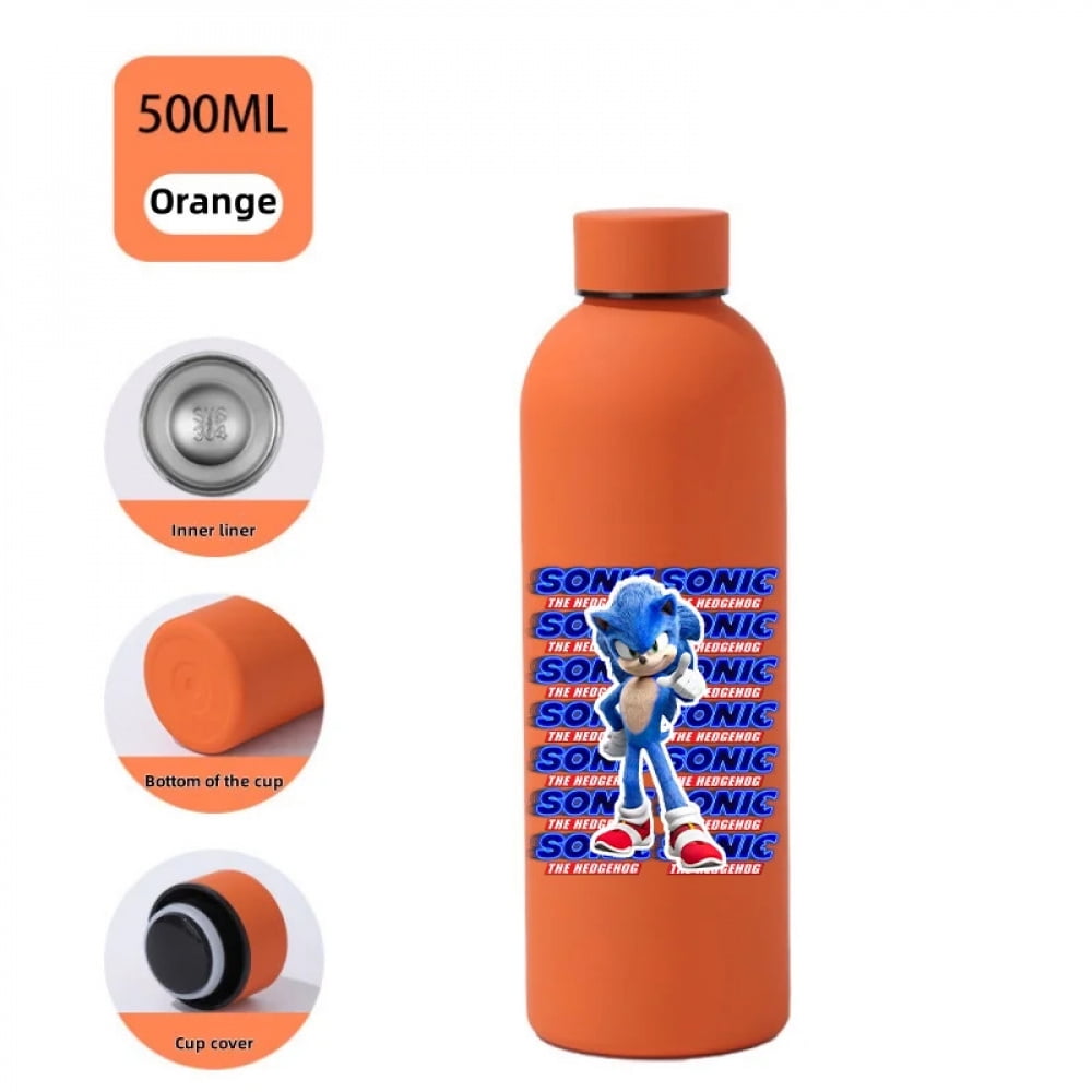 Sonic The Hedgehog 500ML Portable Kids Thermos Mug with Straw Stainless ...