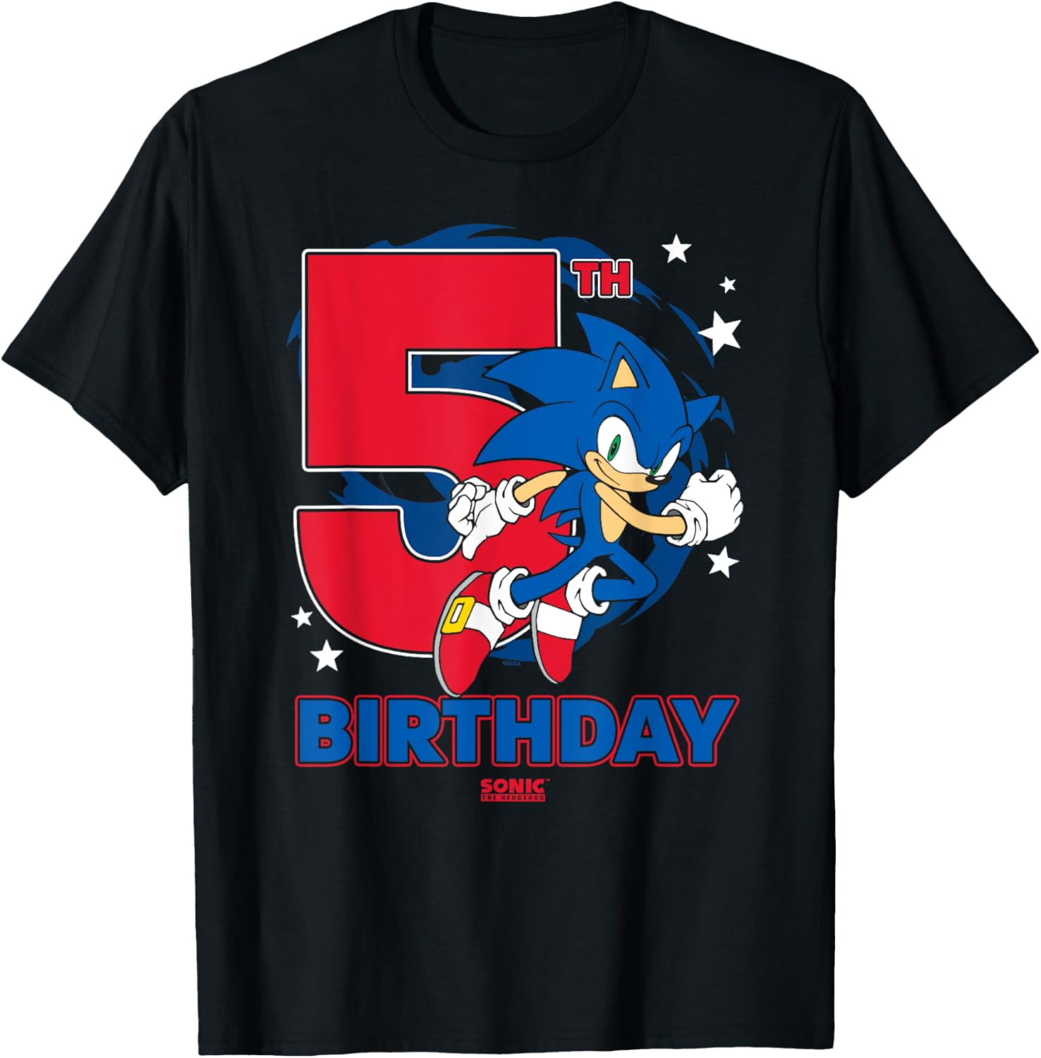 Sonic The Hedgehog 5Th Birthday Epic Sonic Big Chest Logo T-Shirt ...