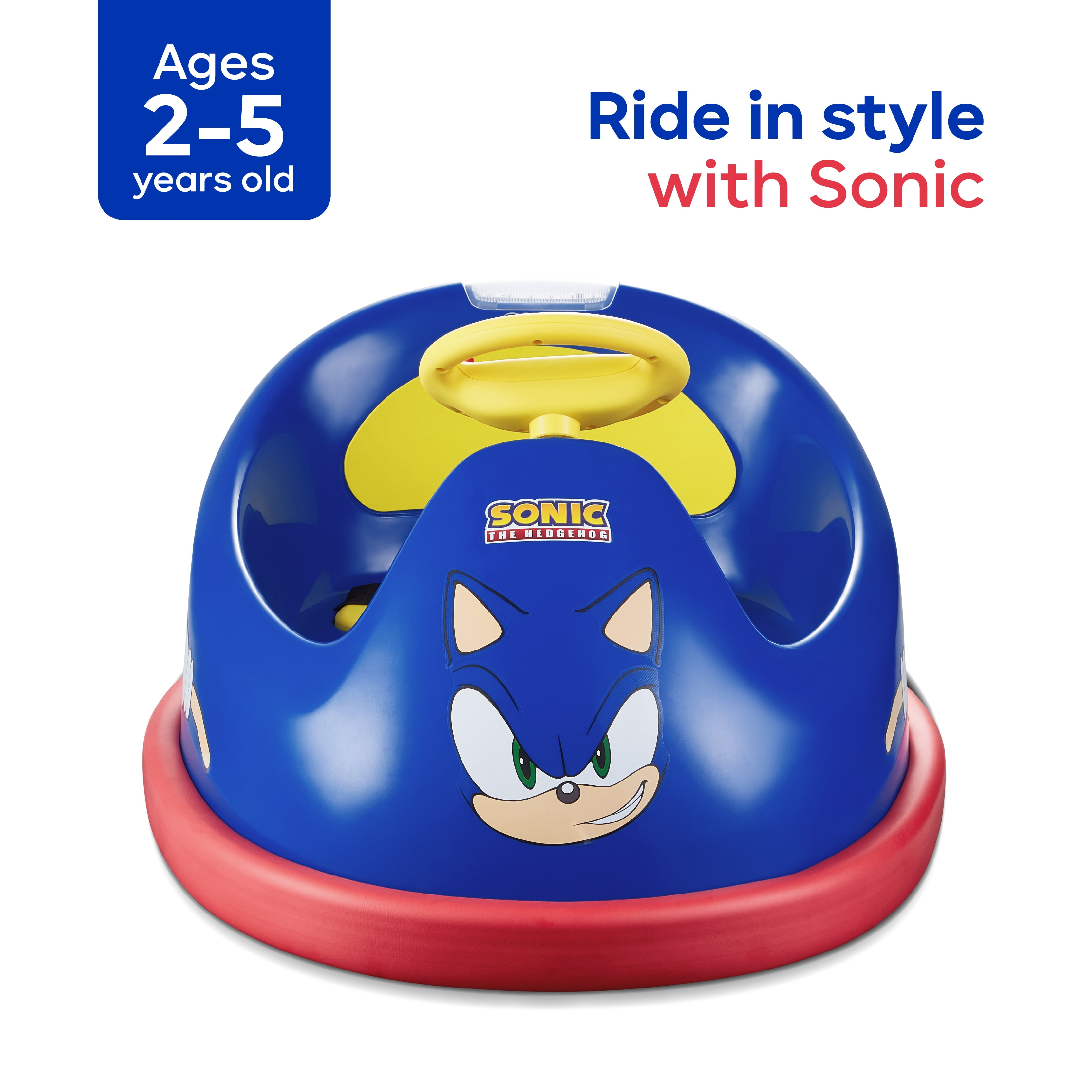 Sonic The Hedgehog 6V Bumper Car, Battery Powered Ride on Toy with ...