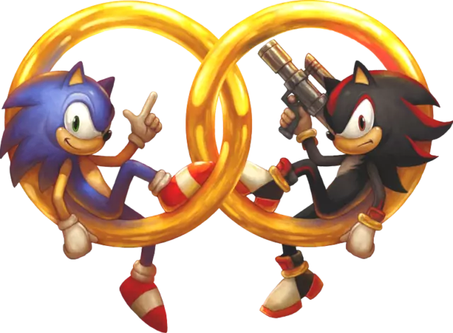 Sonic The Hedgehog And Shadow Rings Stickers Phone Decal Water Bottle ...