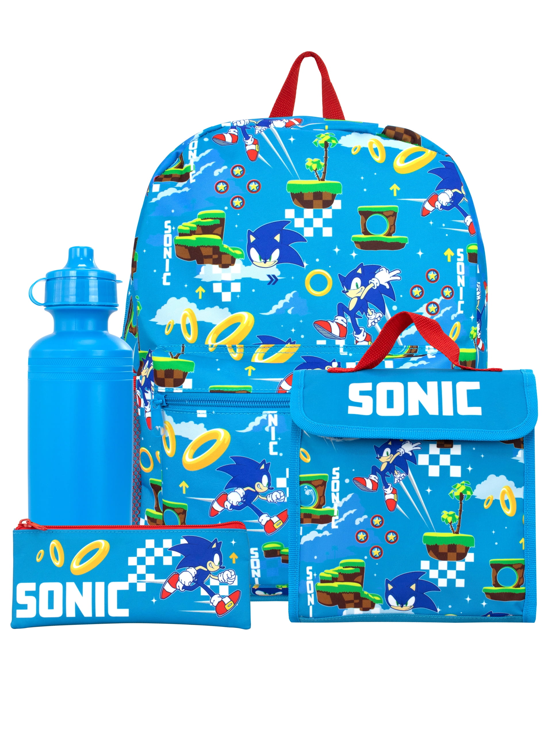 Sonic The Hedgehog Backpack Set with Lunch Bag Pencil Case and Water ...