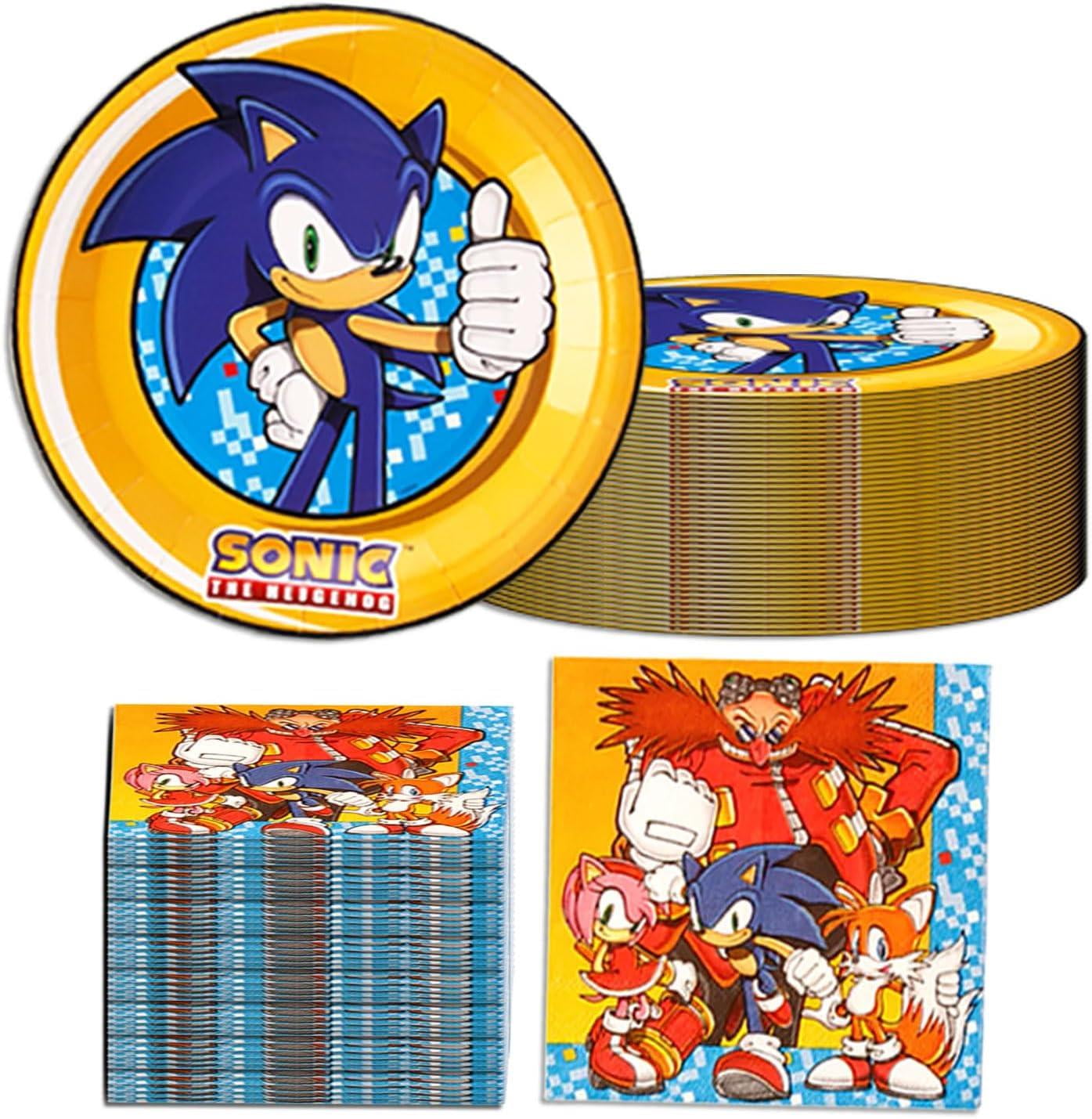 Sonic The Hedgehog Birthday Party Kit - Sonic 80 Piece - Plates ...