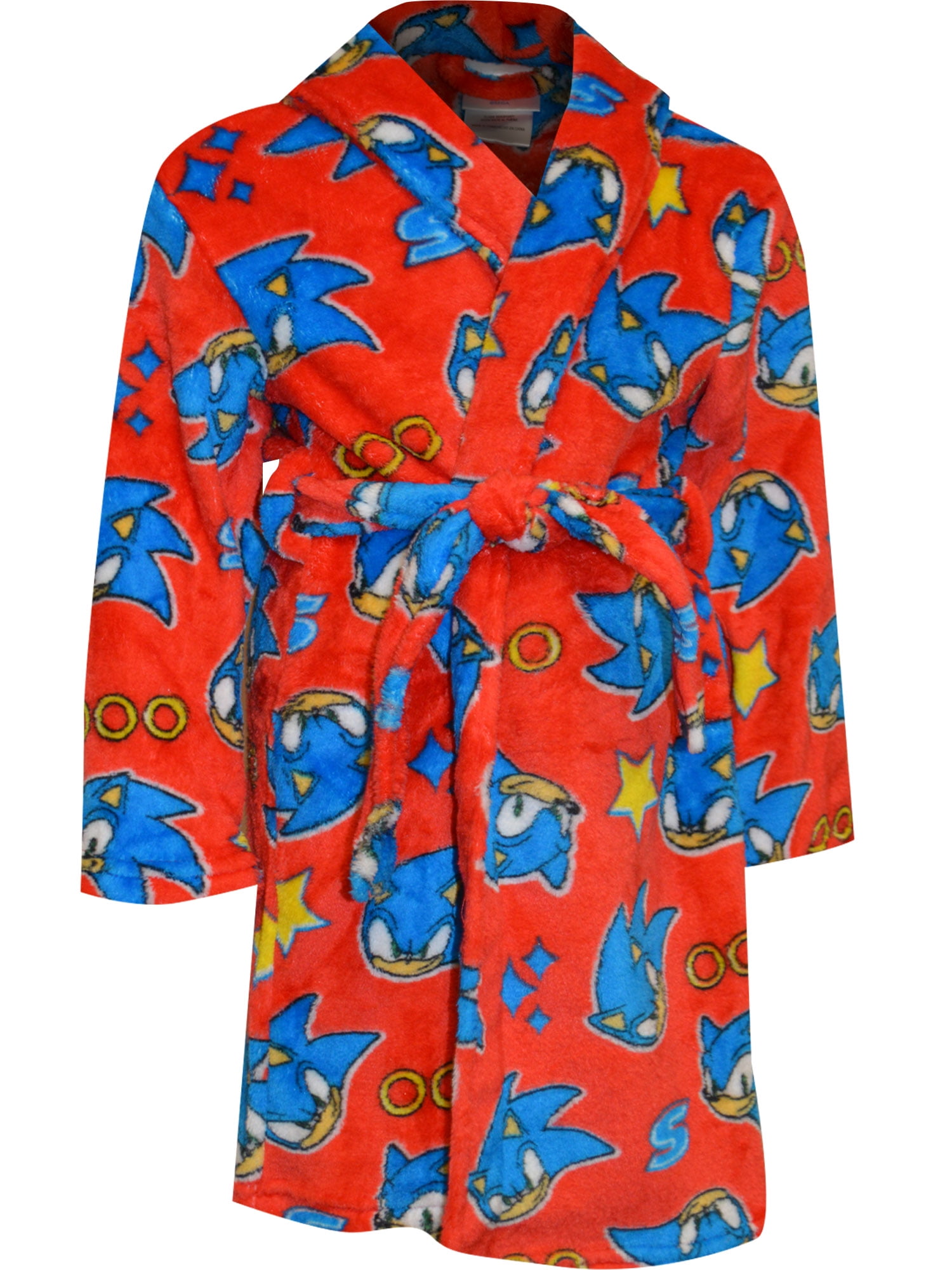 Sonic The Hedgehog Boy's Red Character Print Bathrobe, Robe, Size 6 ...