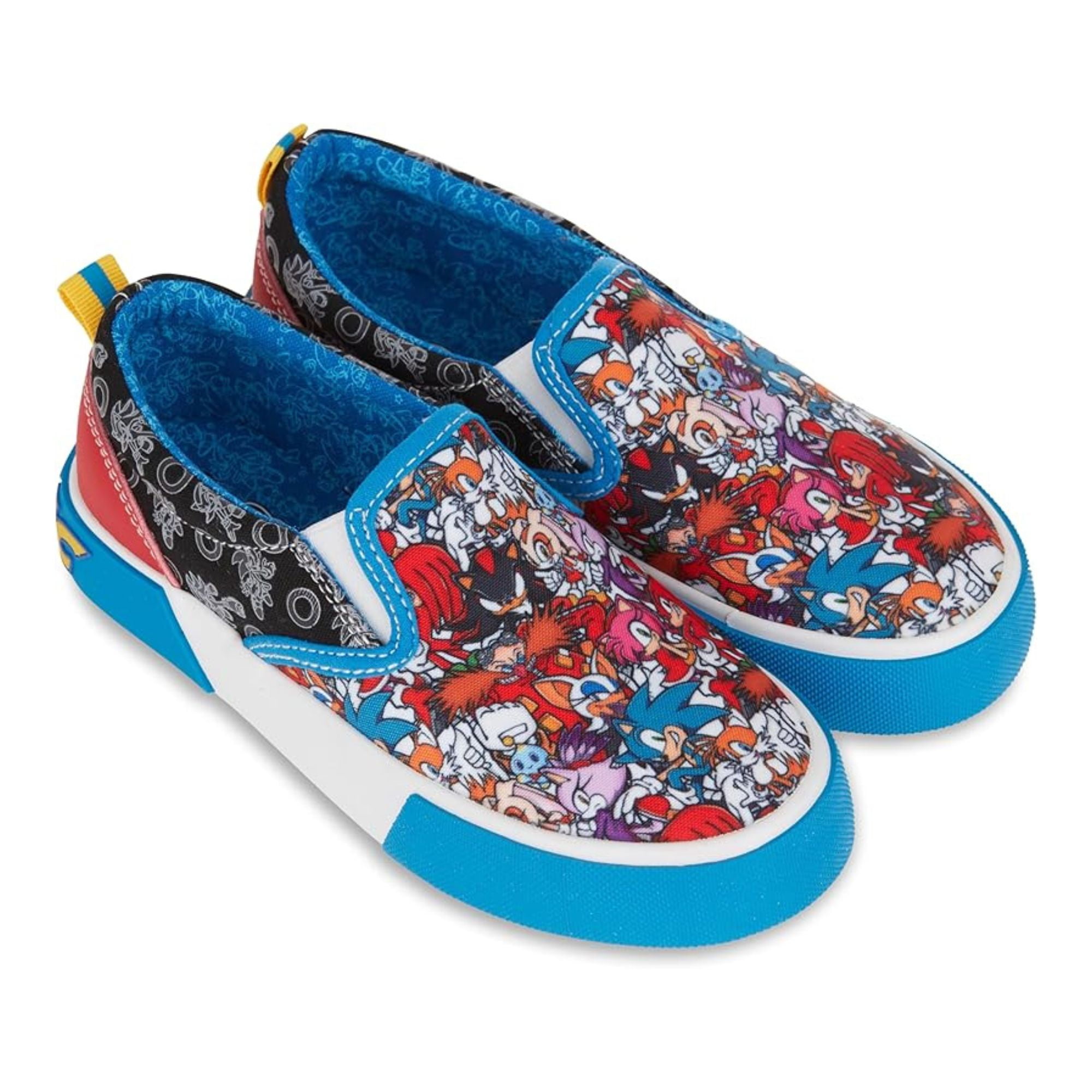 Sonic The Hedgehog Boy’s Sneakers, Printed Slip-on Casual Canvas Sonic ...