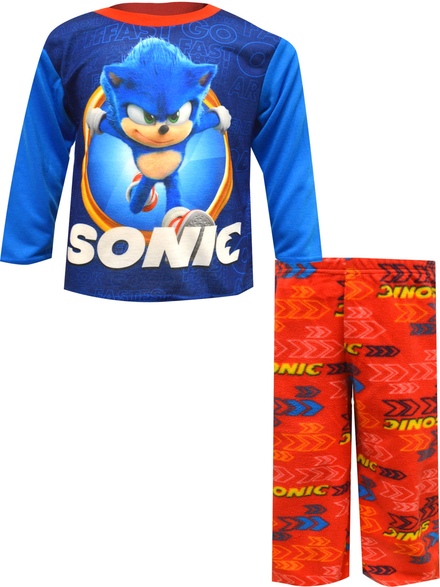 Sonic The Hedgehog Boys' 2-Piece Microfleece Pajamas - blue, 4 - 5 ...