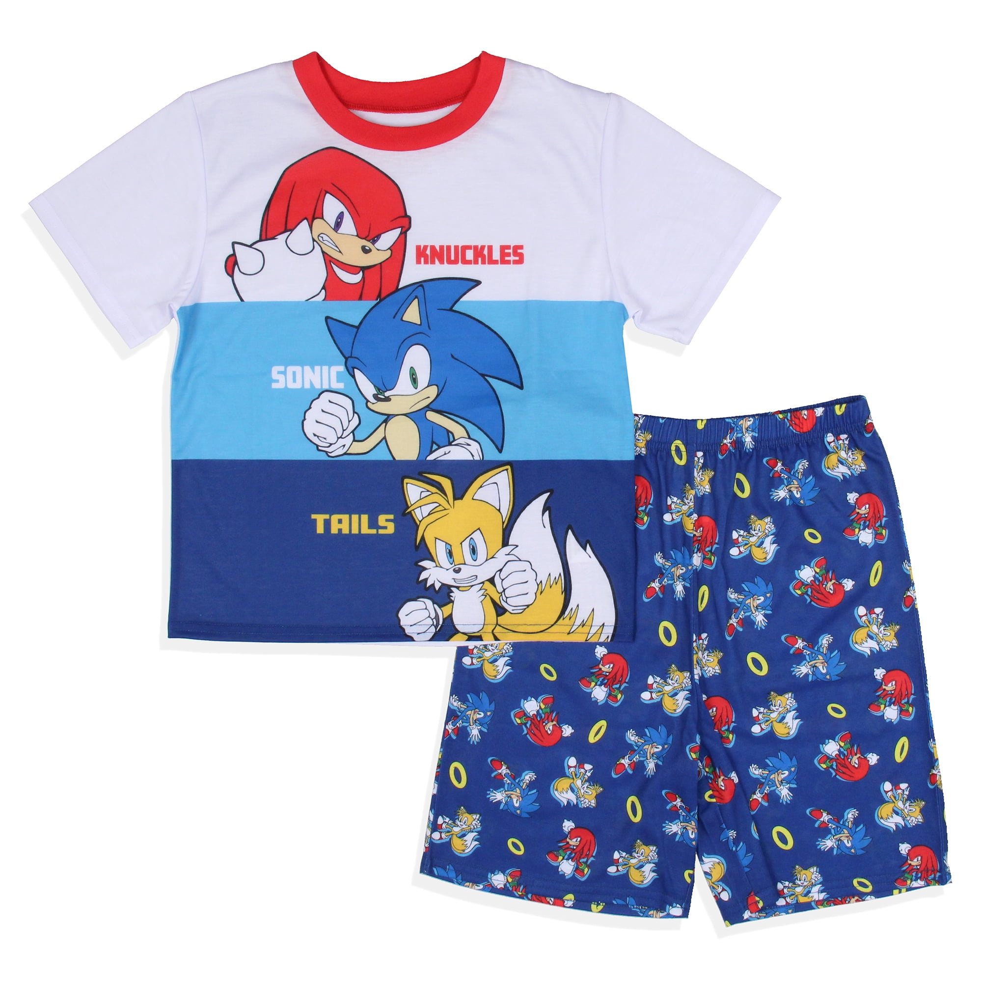 Sonic the Hedgehog Boys' Sonic And Friends 2 Piece Shorts Kids Pajama ...