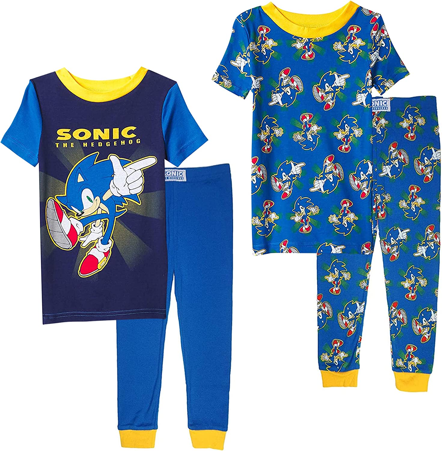 Sonic The Hedgehog Boys' Pajamas 3 Piece Sleepwear Loungewear Pajama ...