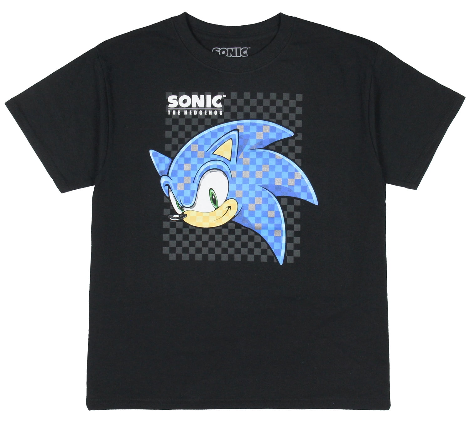 Sonic The Hedgehog Boys' Checkerboard Sonic Head Graphic Print T-Shirt - Walmart.com