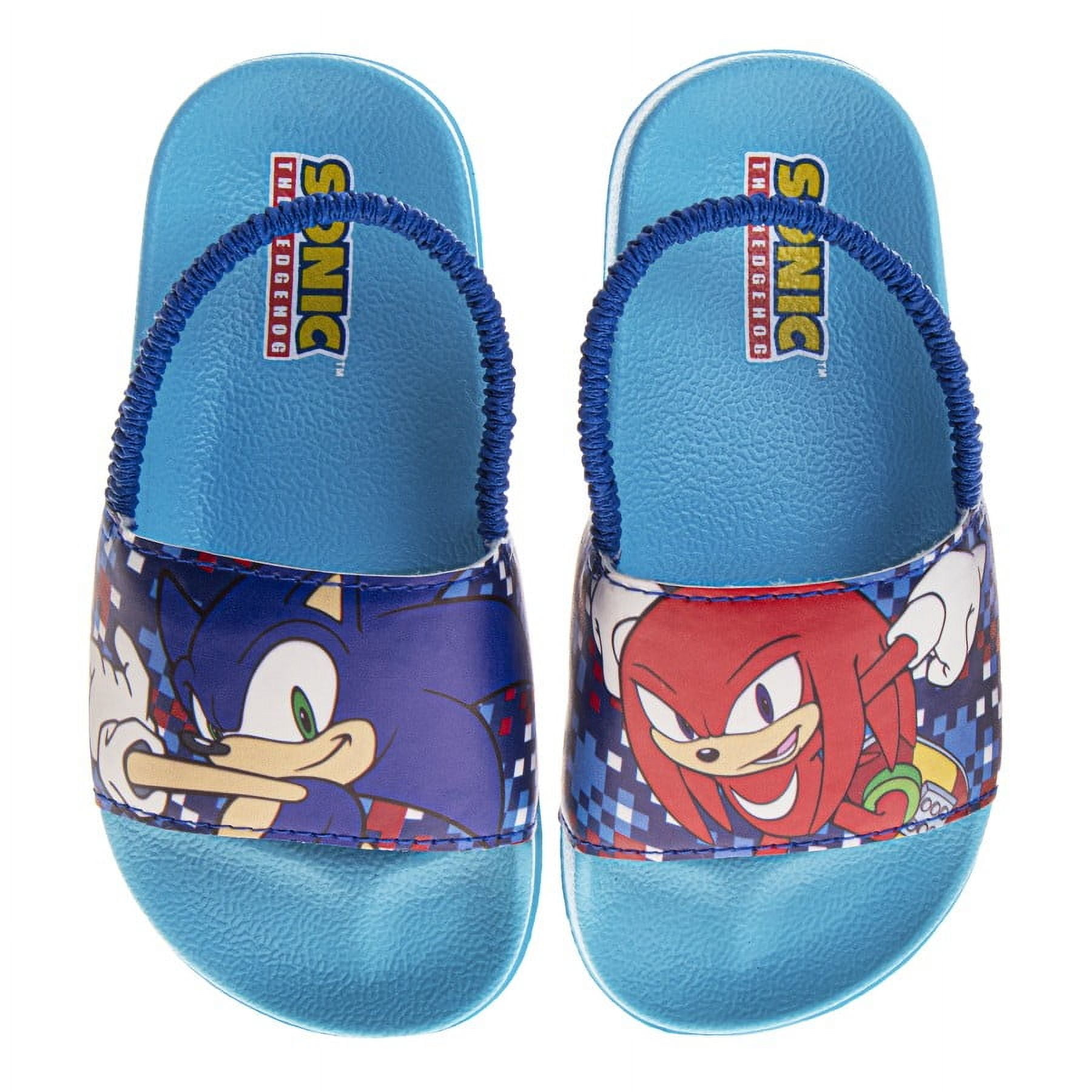 Sonic The Hedgehog Boys Dual Sizes Slides. (Little Kids Toddler), Blue ...